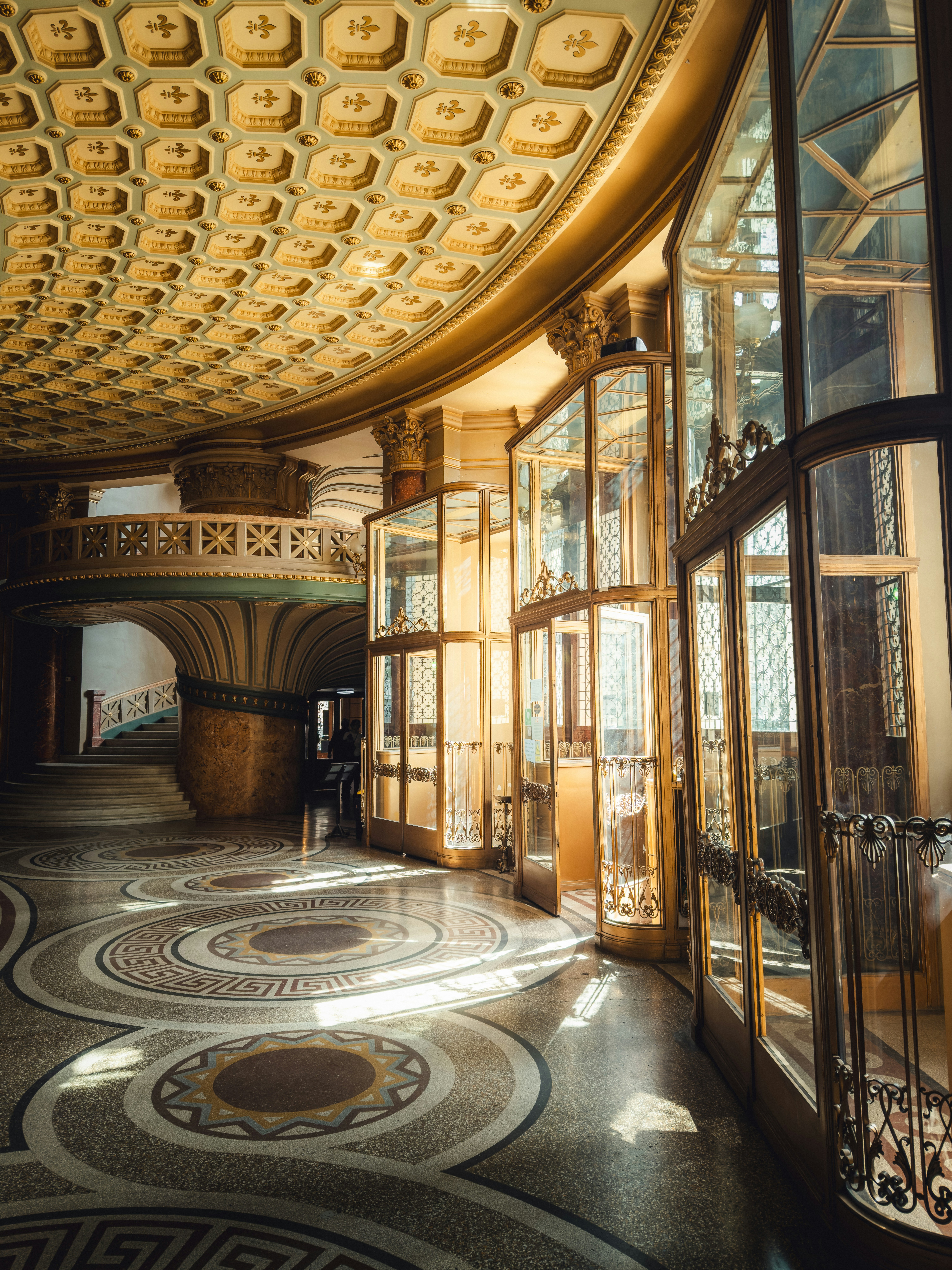 Vaulted Gold: An Ornate Lobby Bathed in Afternoon Light