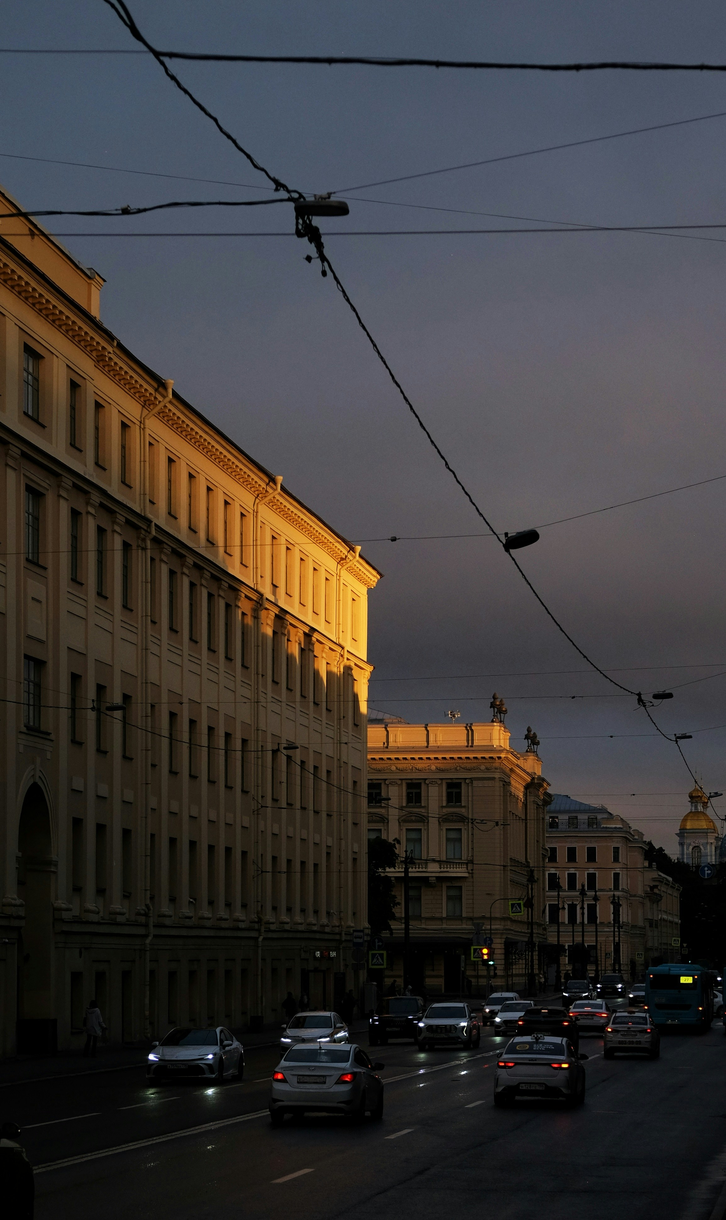 Golden Hour Along the City Spine