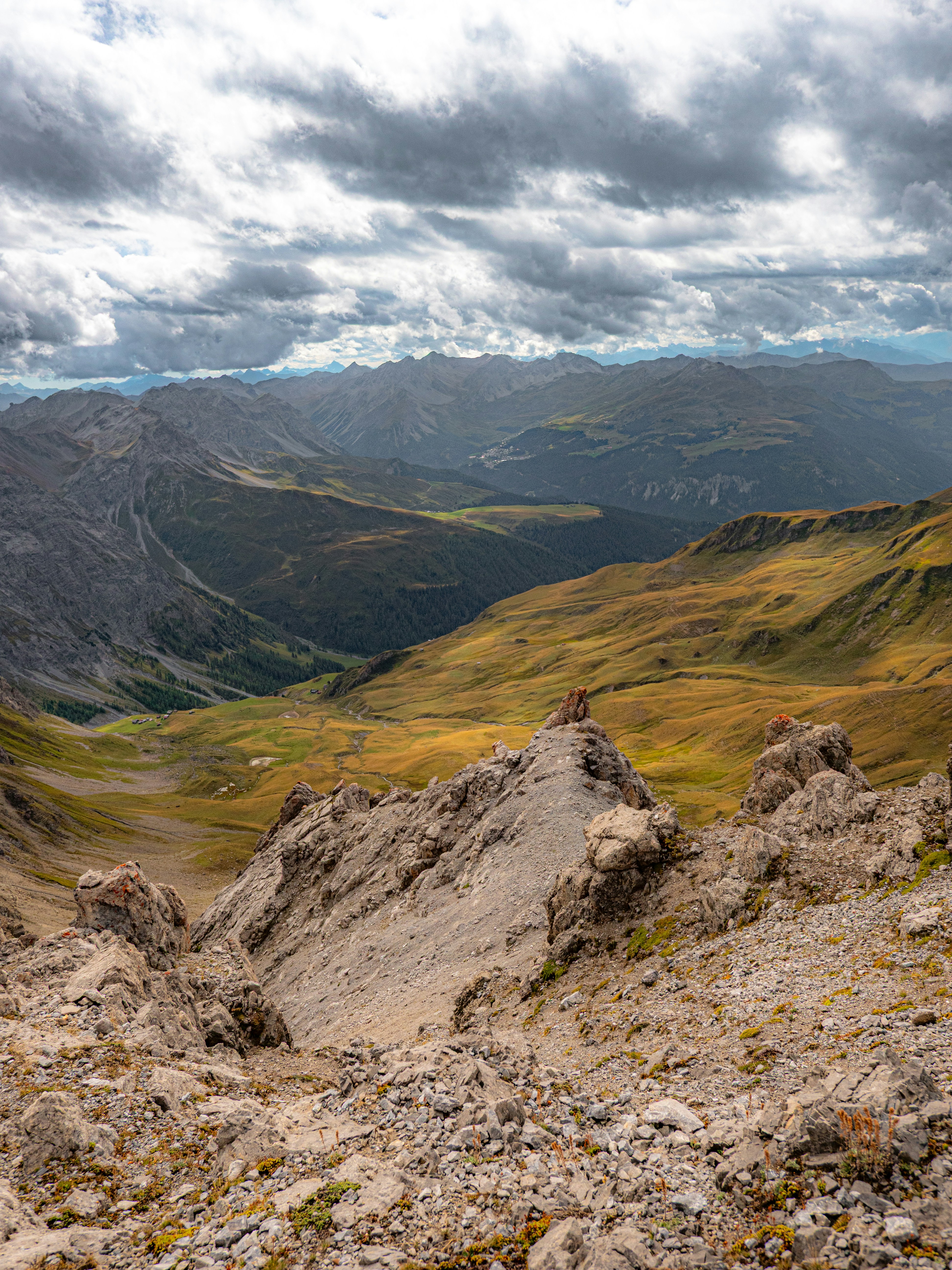 Ridge of Stones: A Balancing Act Over Alpine Valleys
