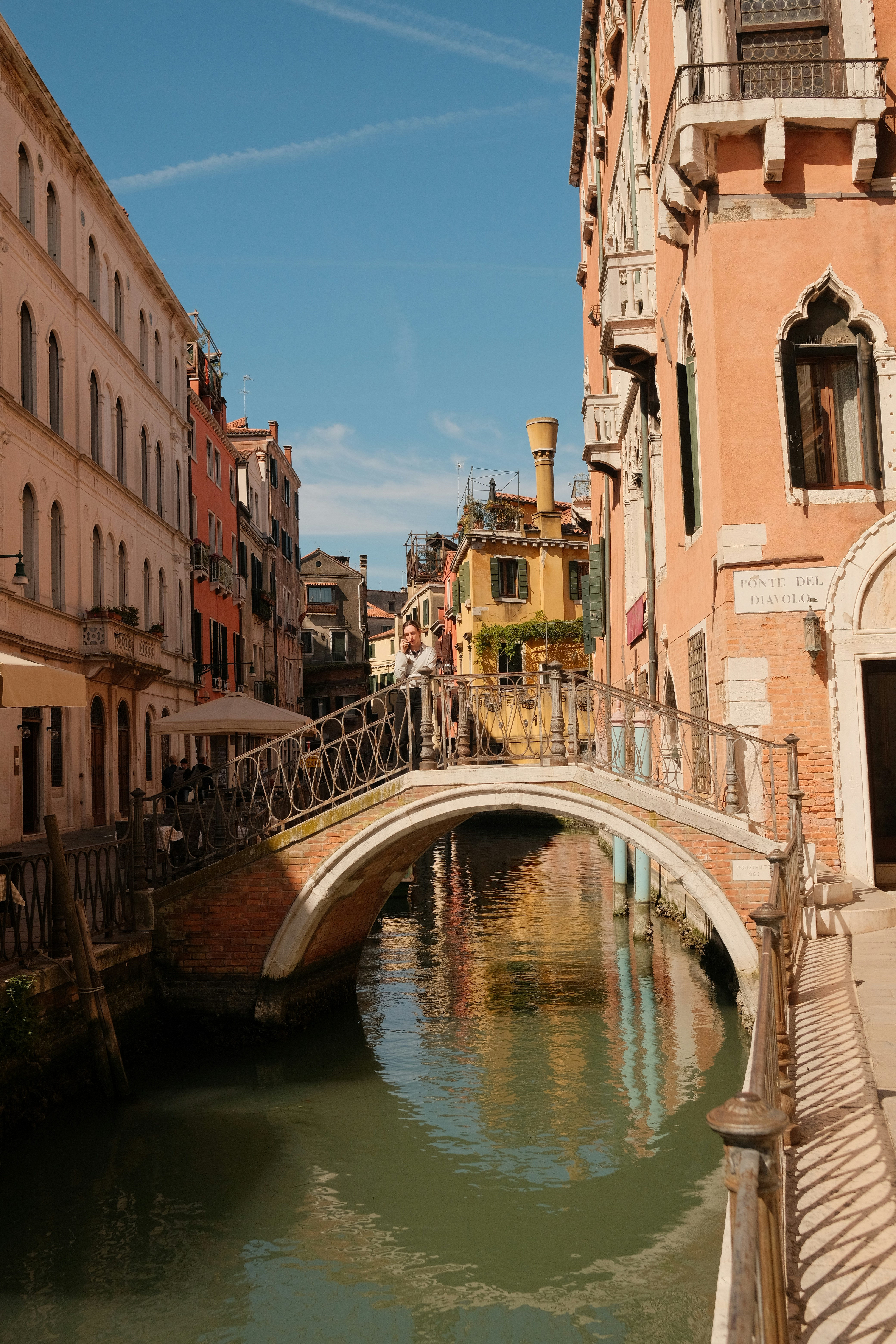 Bridged Canal in a sunlit Venetian-Casual Dawn
