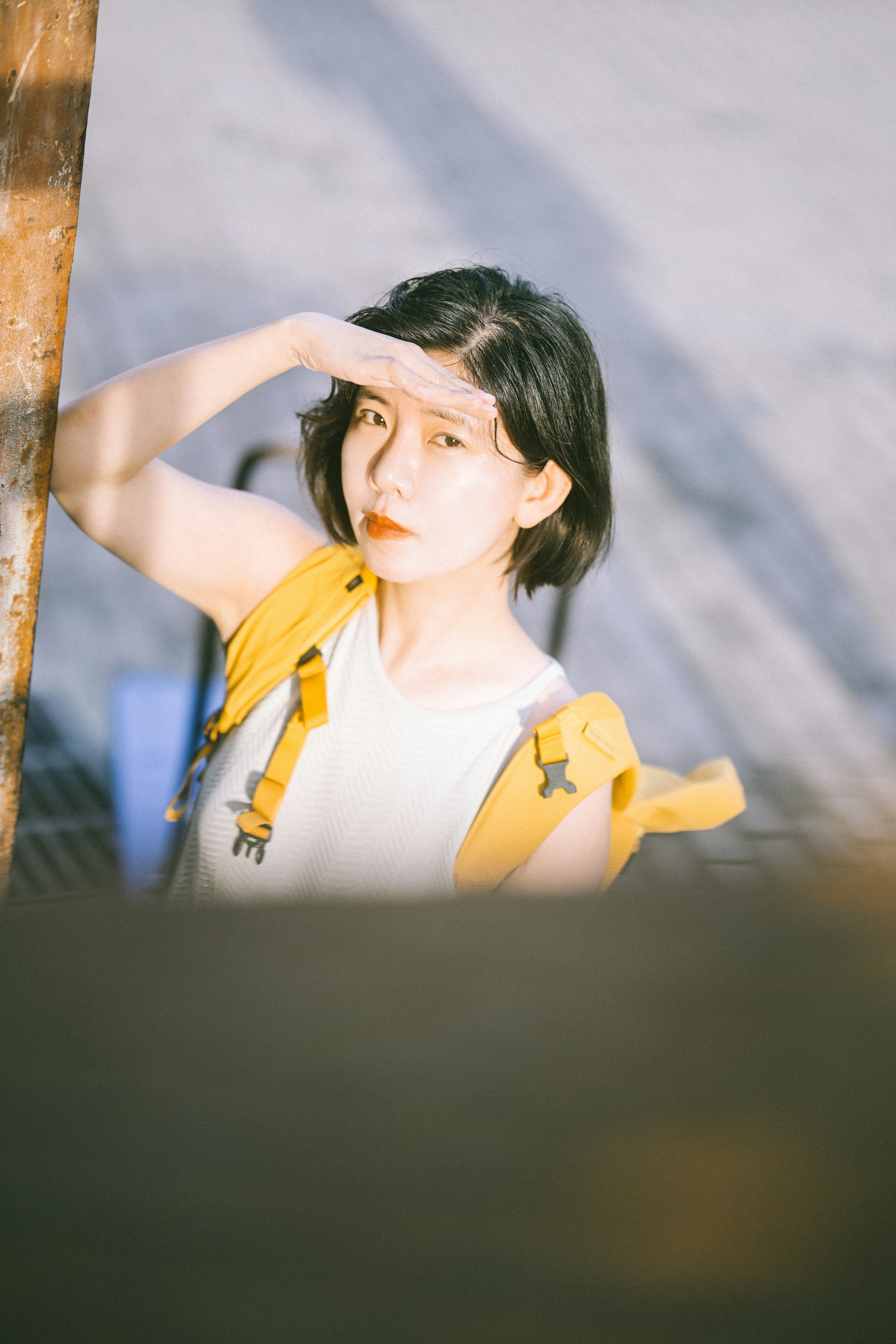 Sunlit Portrait with Salute: A sun-dusted Moment