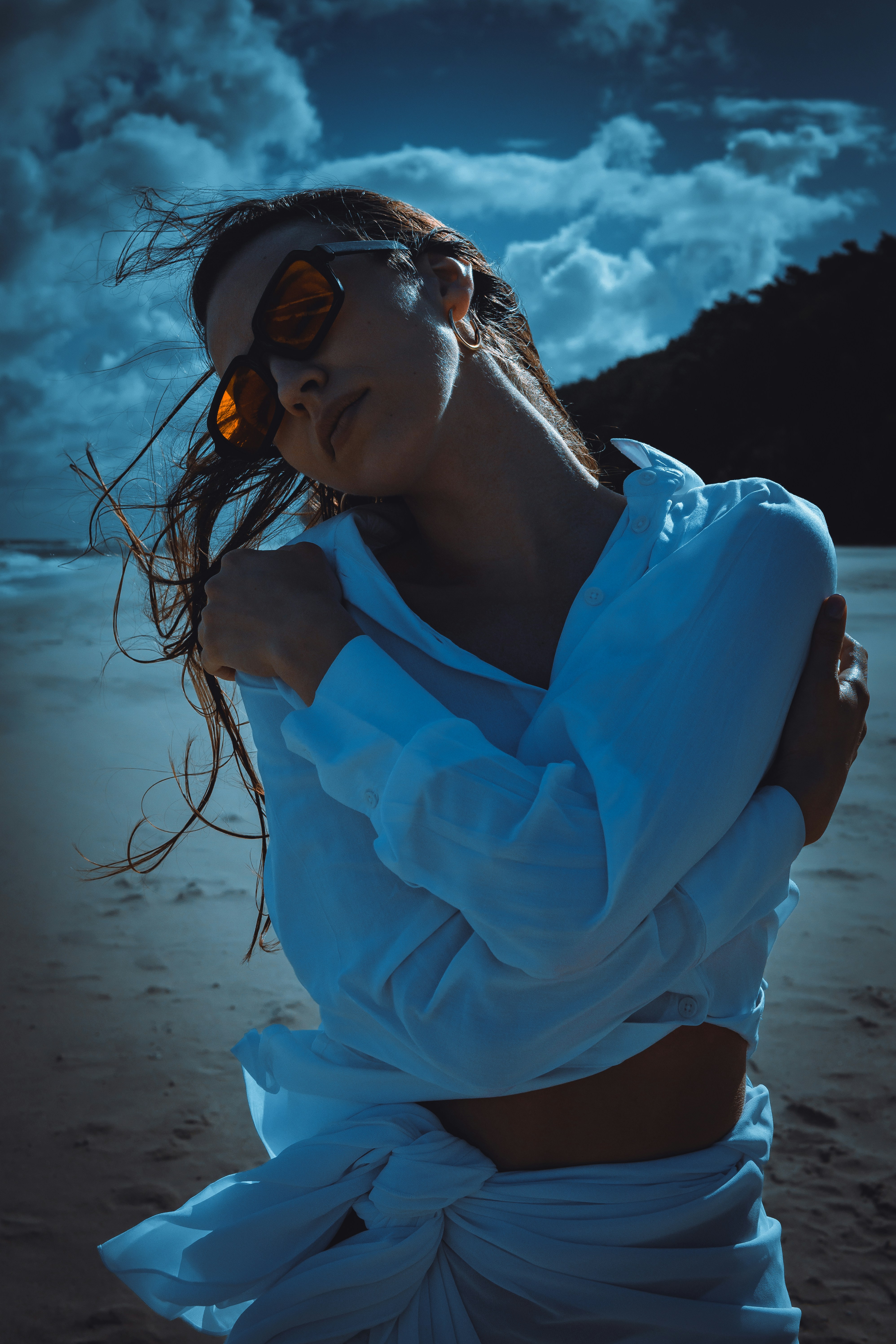 Wind-kissed on a Moonlit Shore