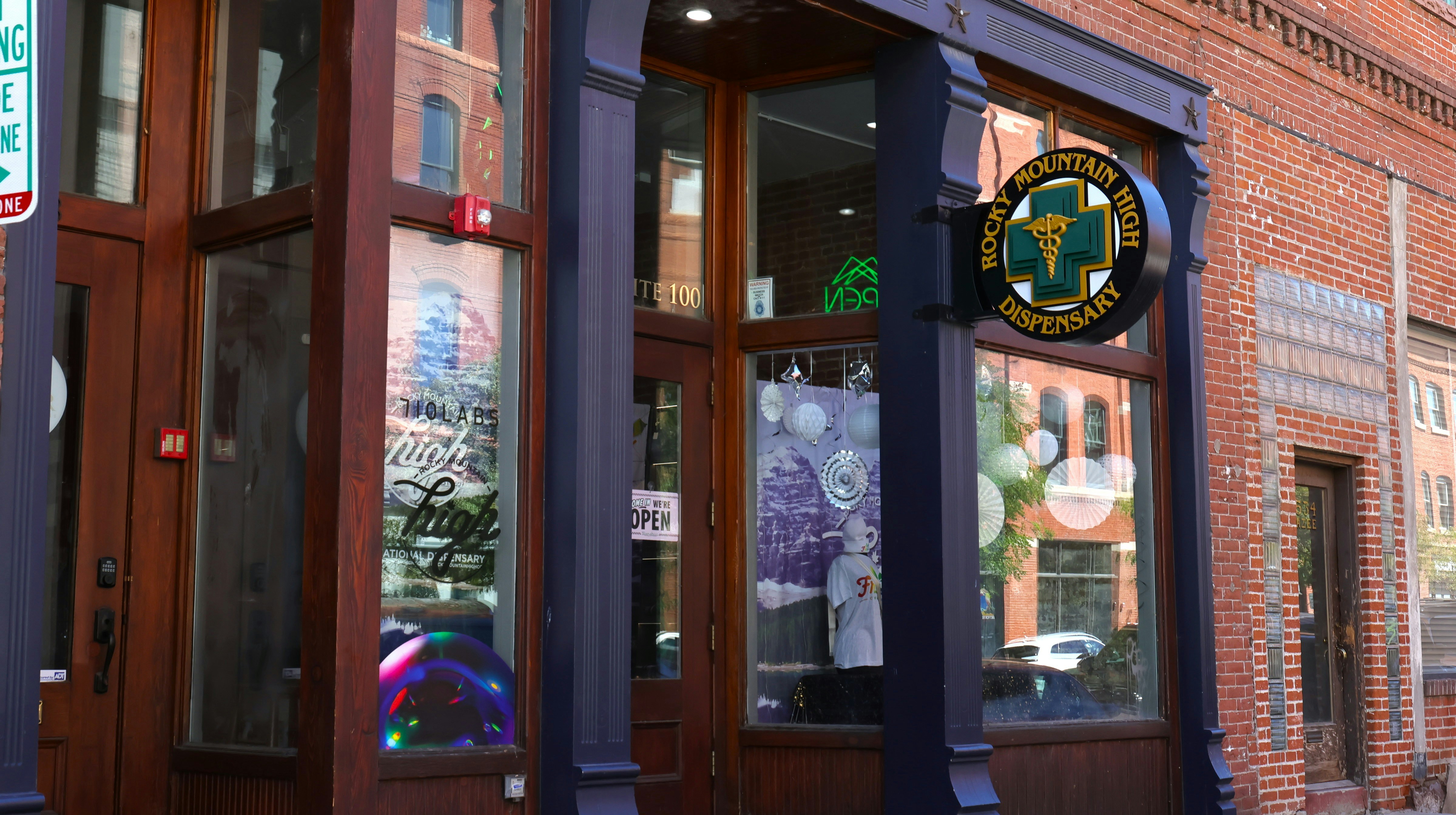 Brick-Front Apothecary: A Coffee-Lace Corner Shop with Neon Reflections