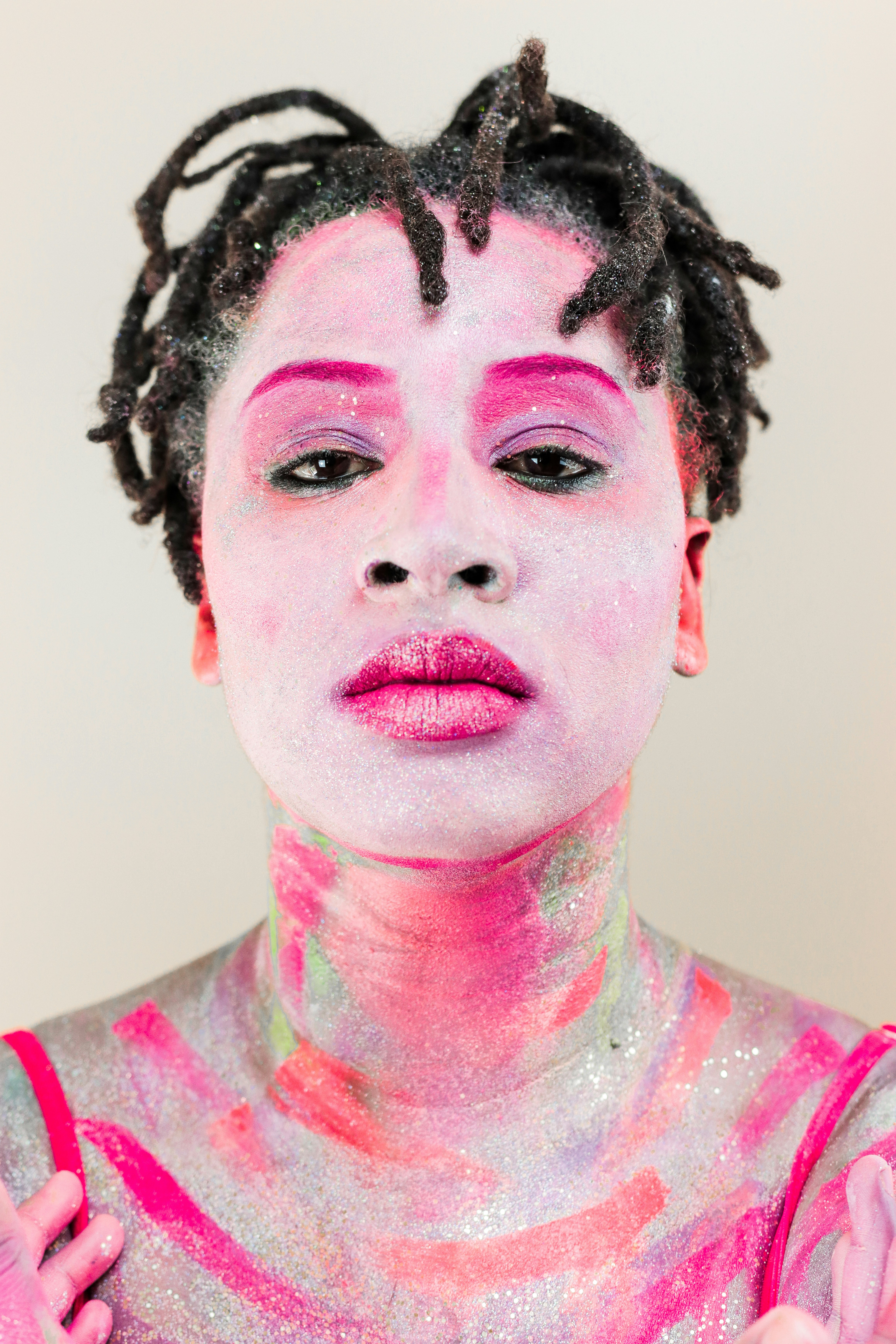 Neon Portrait: Face Painted in Powdered Light