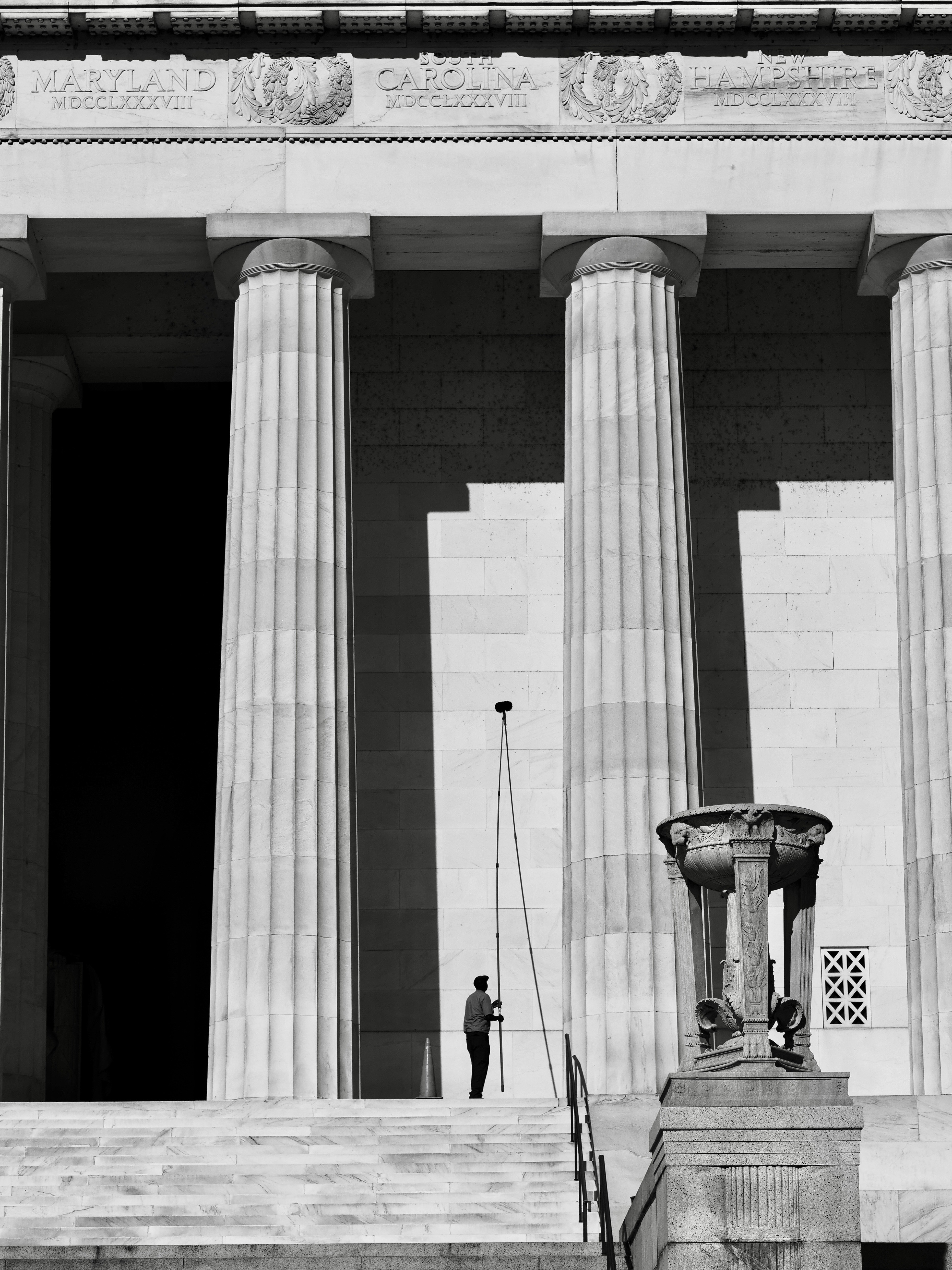 Temple Steps with Monumental Shadows