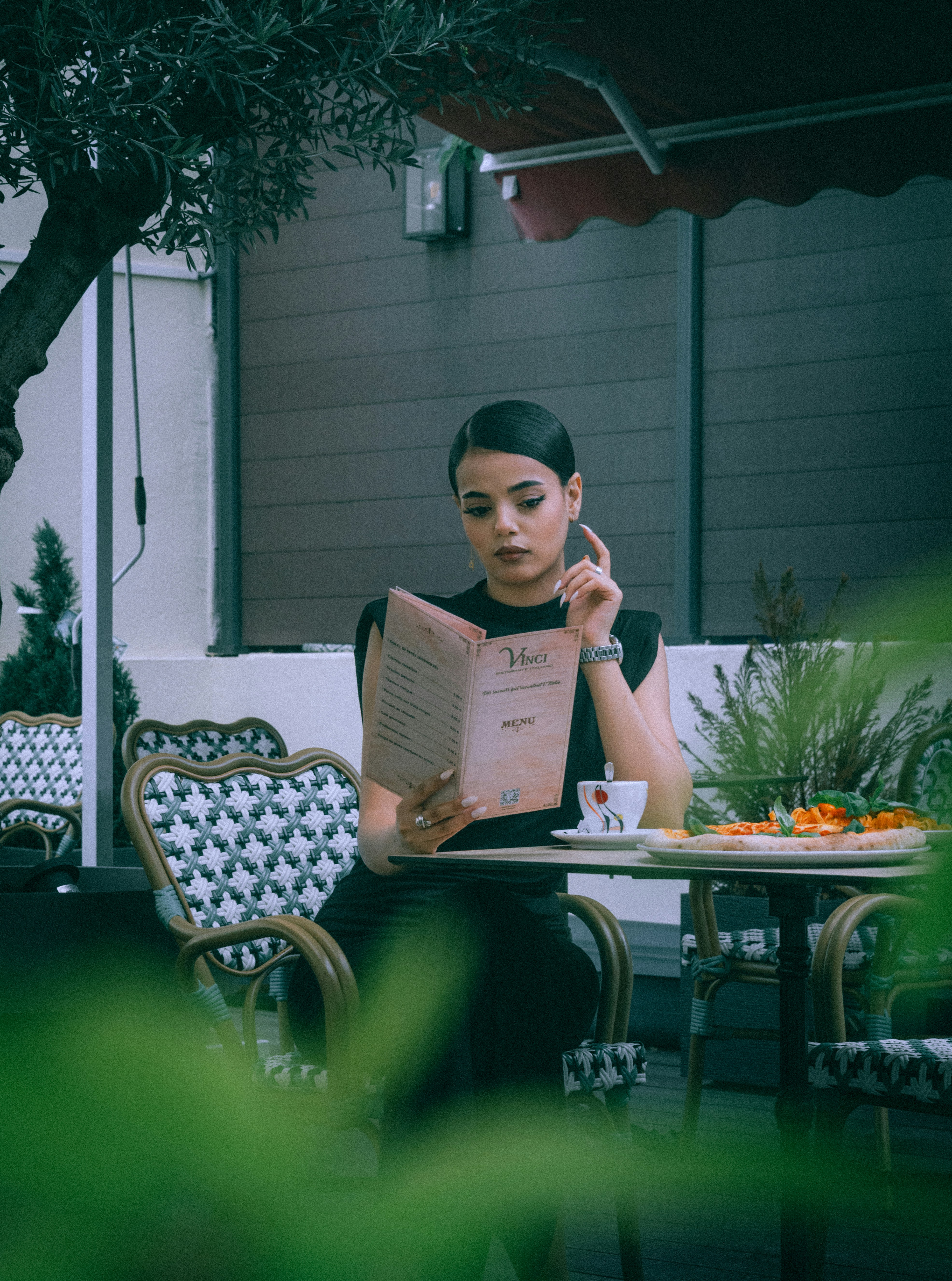 Quiet Café Moment: Portrait of Focused Deliberation