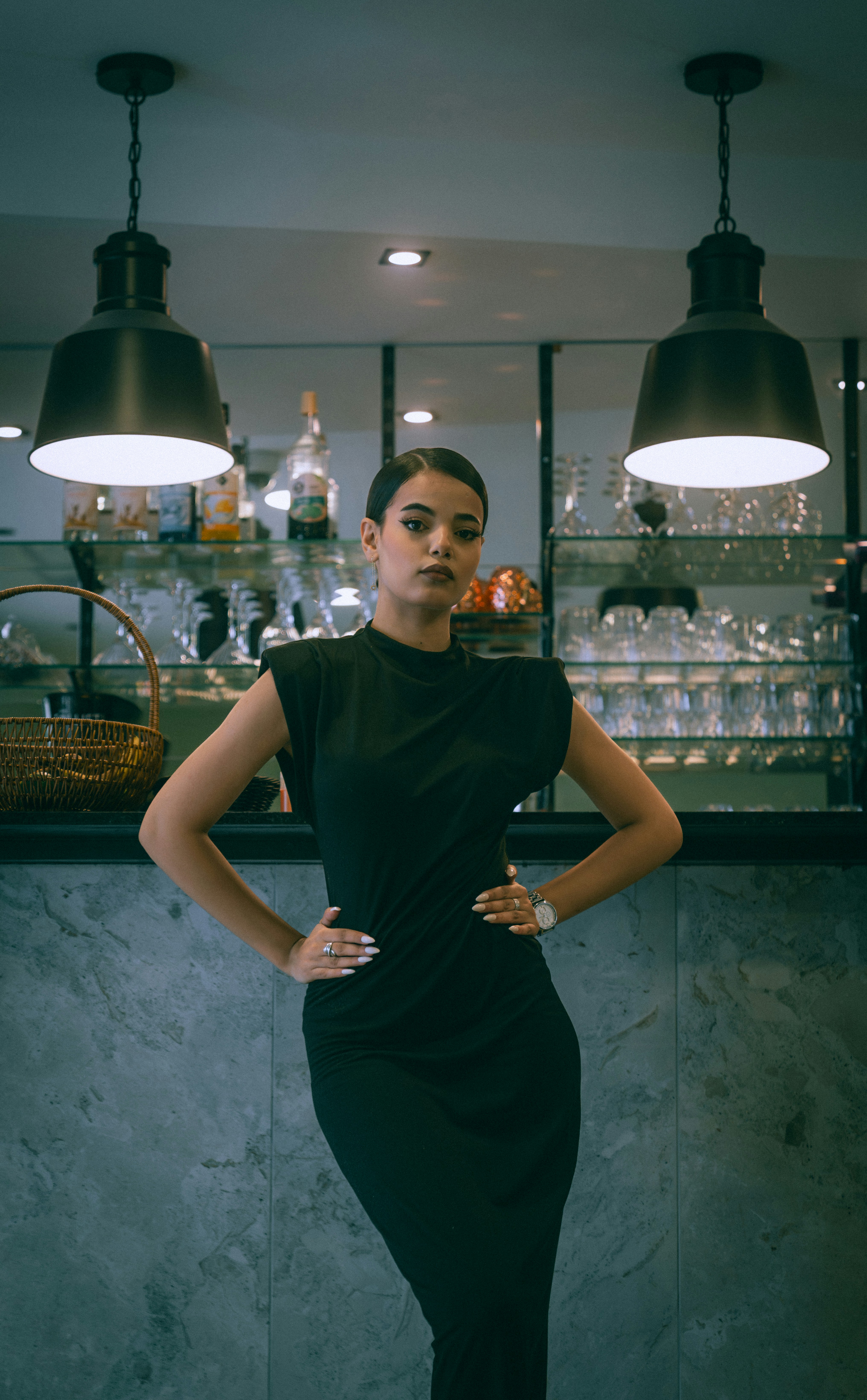 Midnight Noir at the Bar: Poised in Velvet