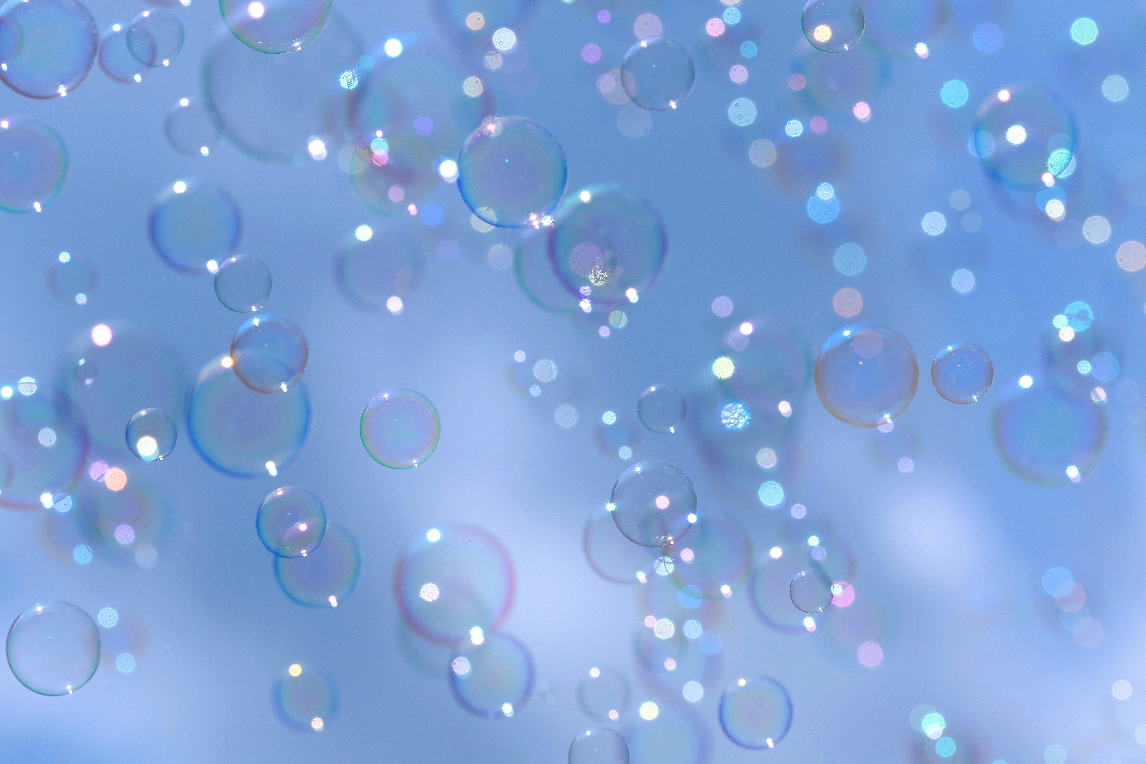 Bokeh Orbs in Soft Blue Glow
