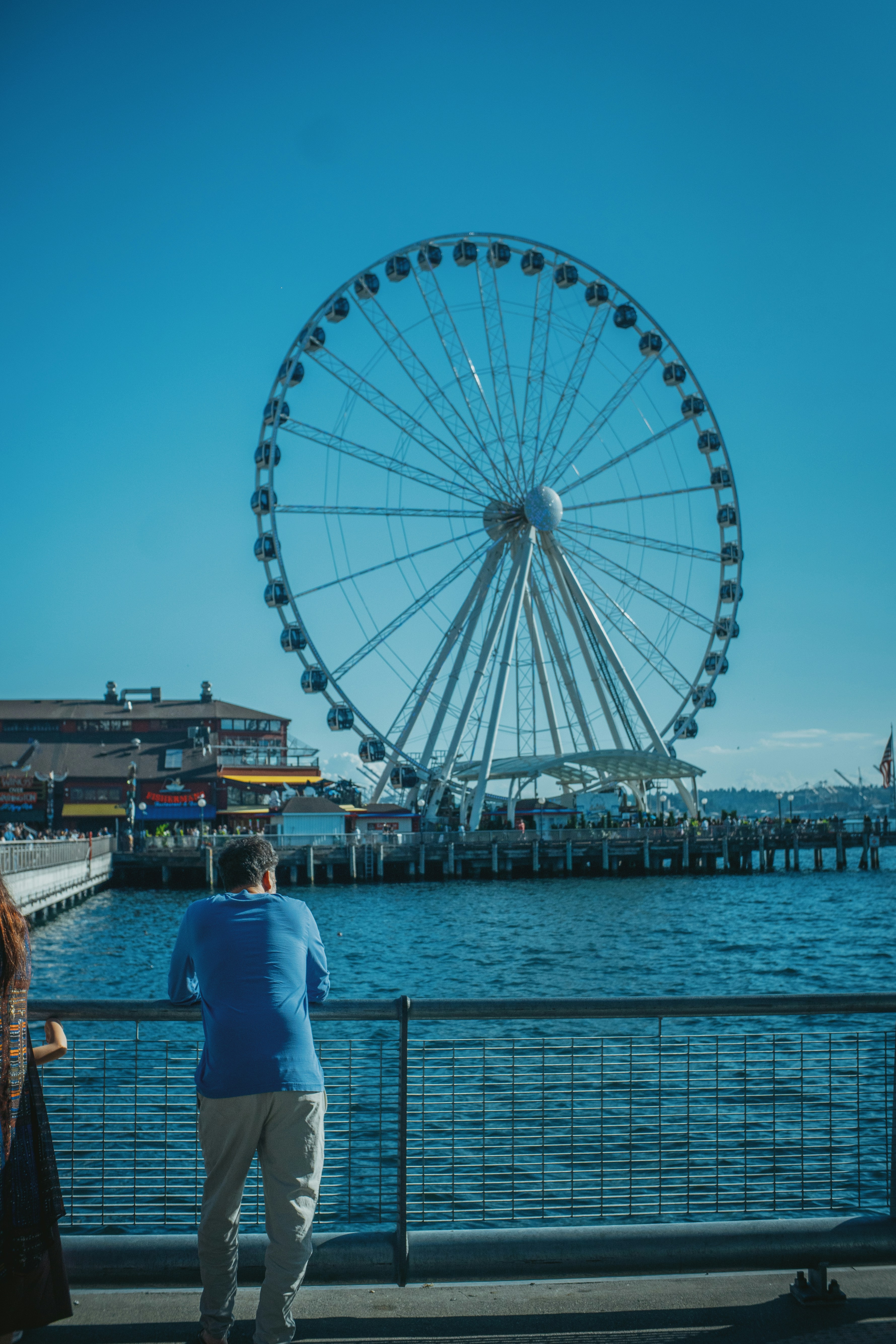 Wheel of Light: A Waterfront Moment Beneath a Giant Pier Wheel