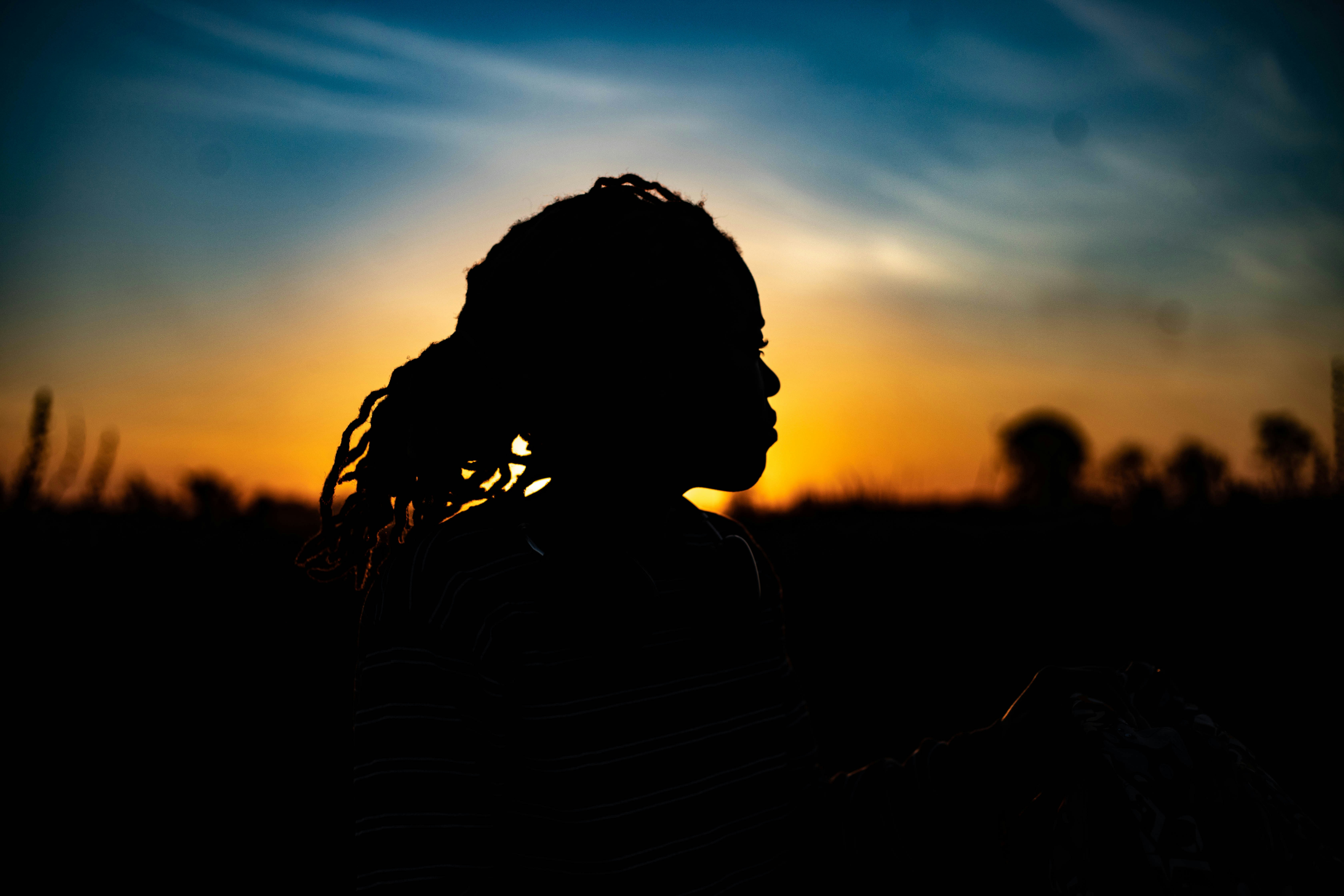 Silhouette at Dusk: A Quiet Contour Against a Golden Horizon