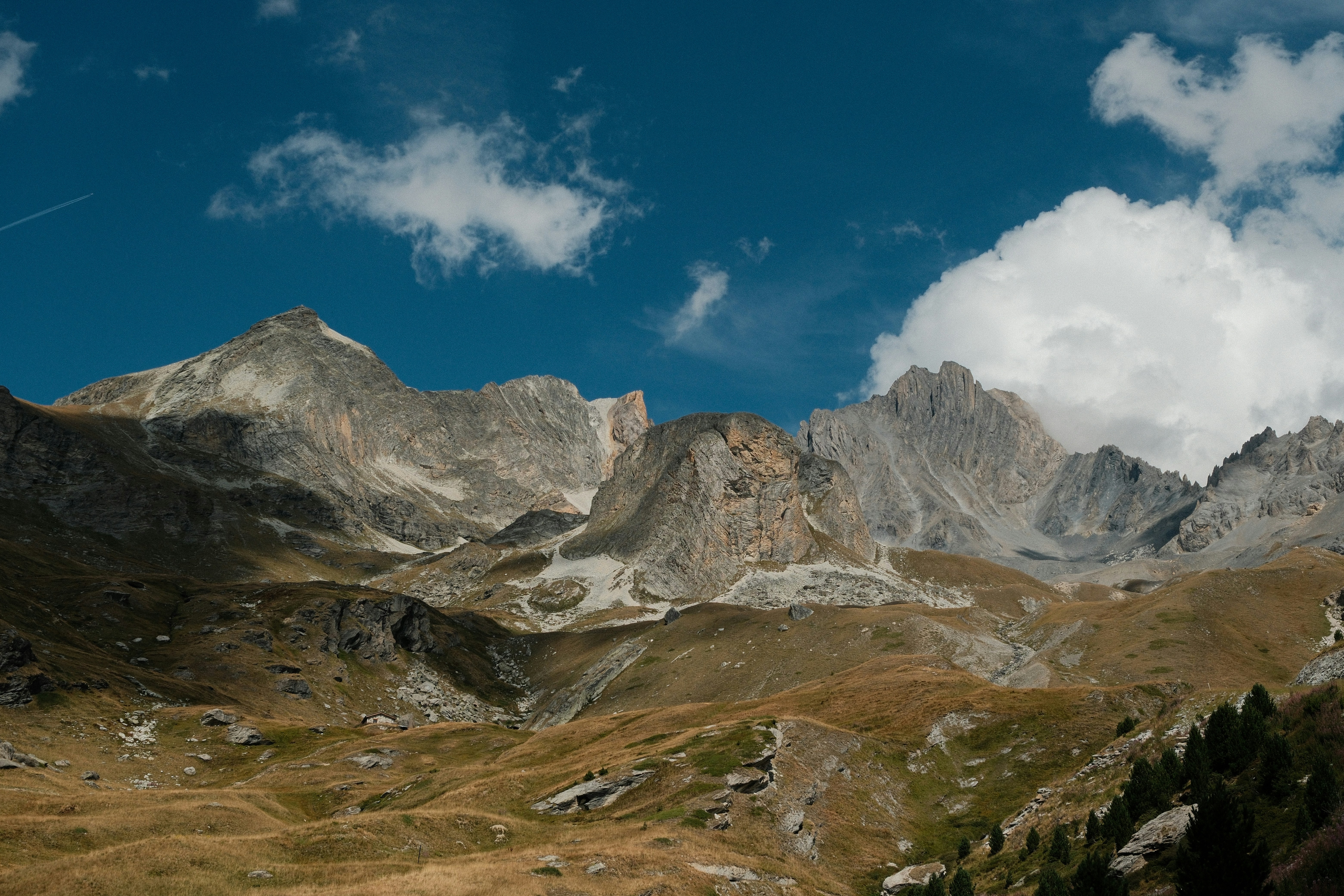 Craggy Ridge Under a Wide Alpine Sky