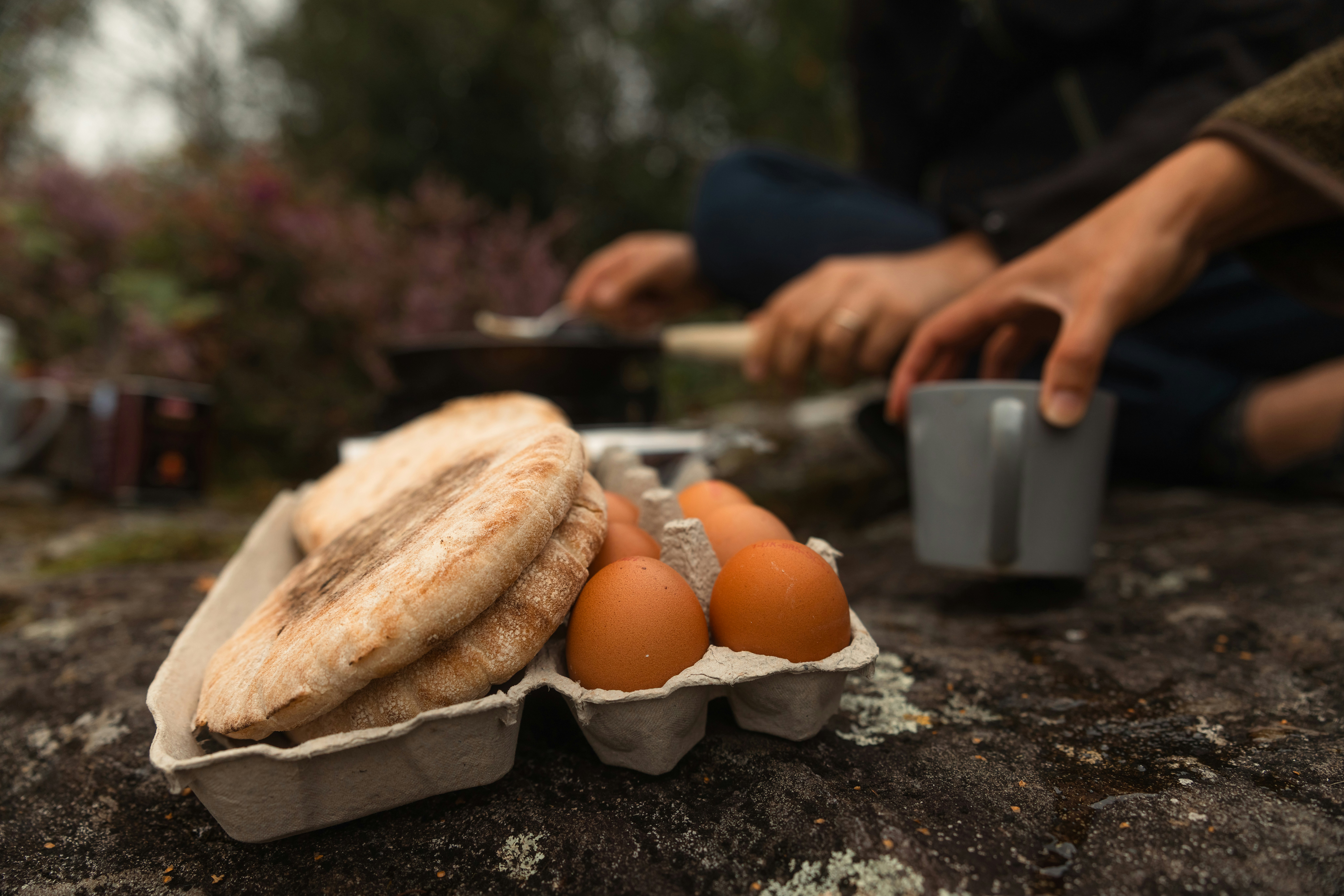 Eggs and Toast on a Rough Surface: A Moment of Morning Simplicity