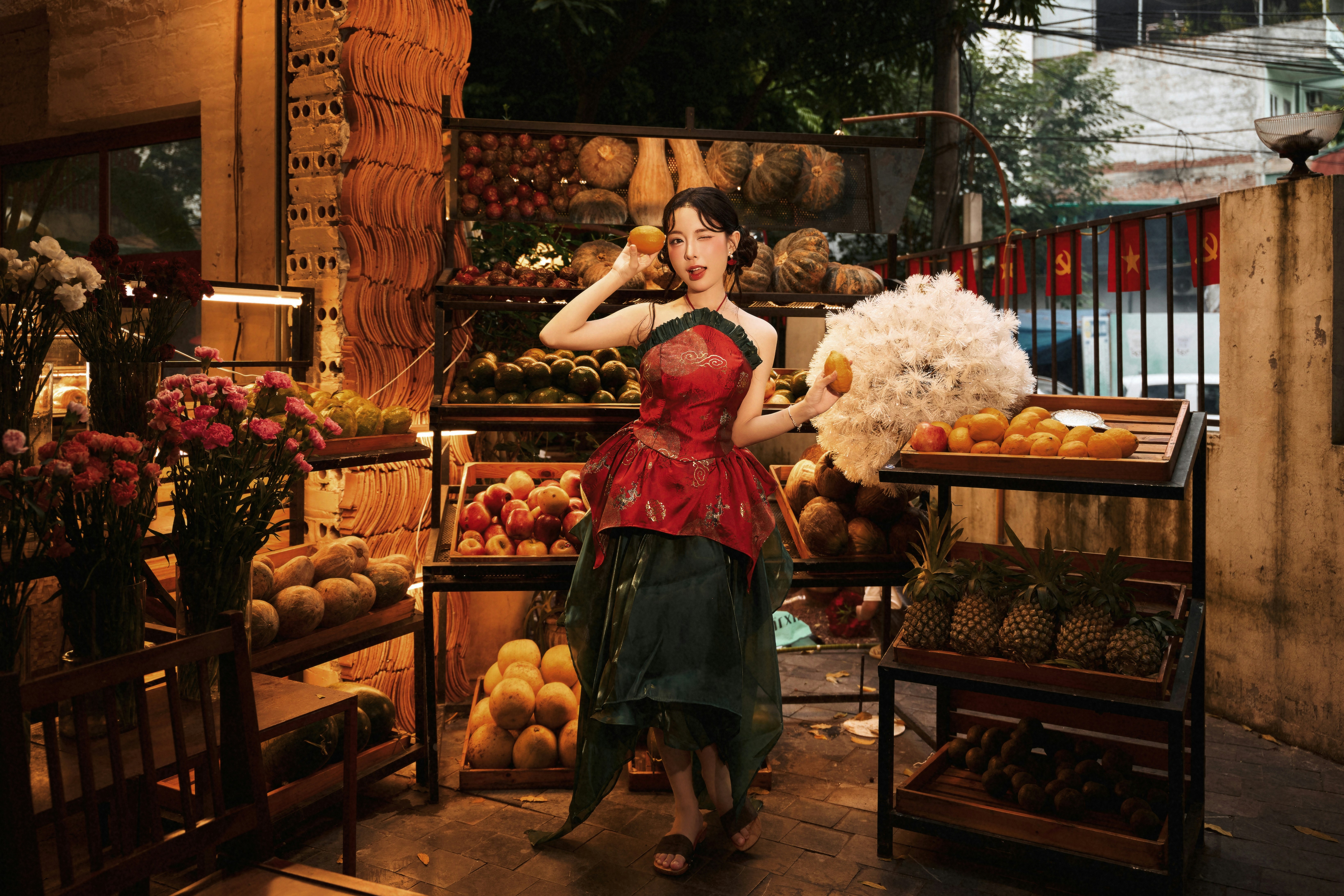 Market Serenade: A Dancer in the Fruit Stall