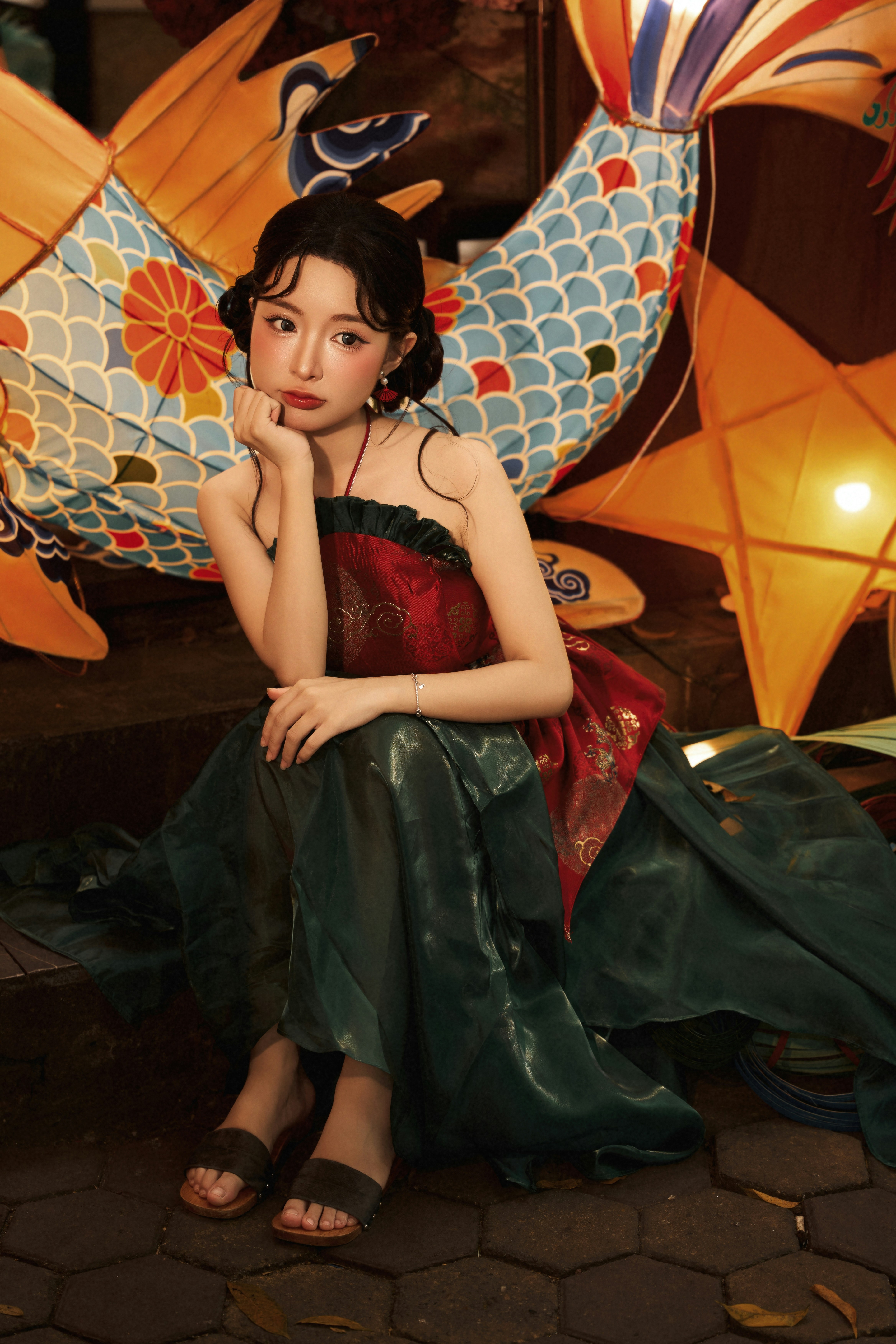 Portrait Beneath Dragon Lanterns