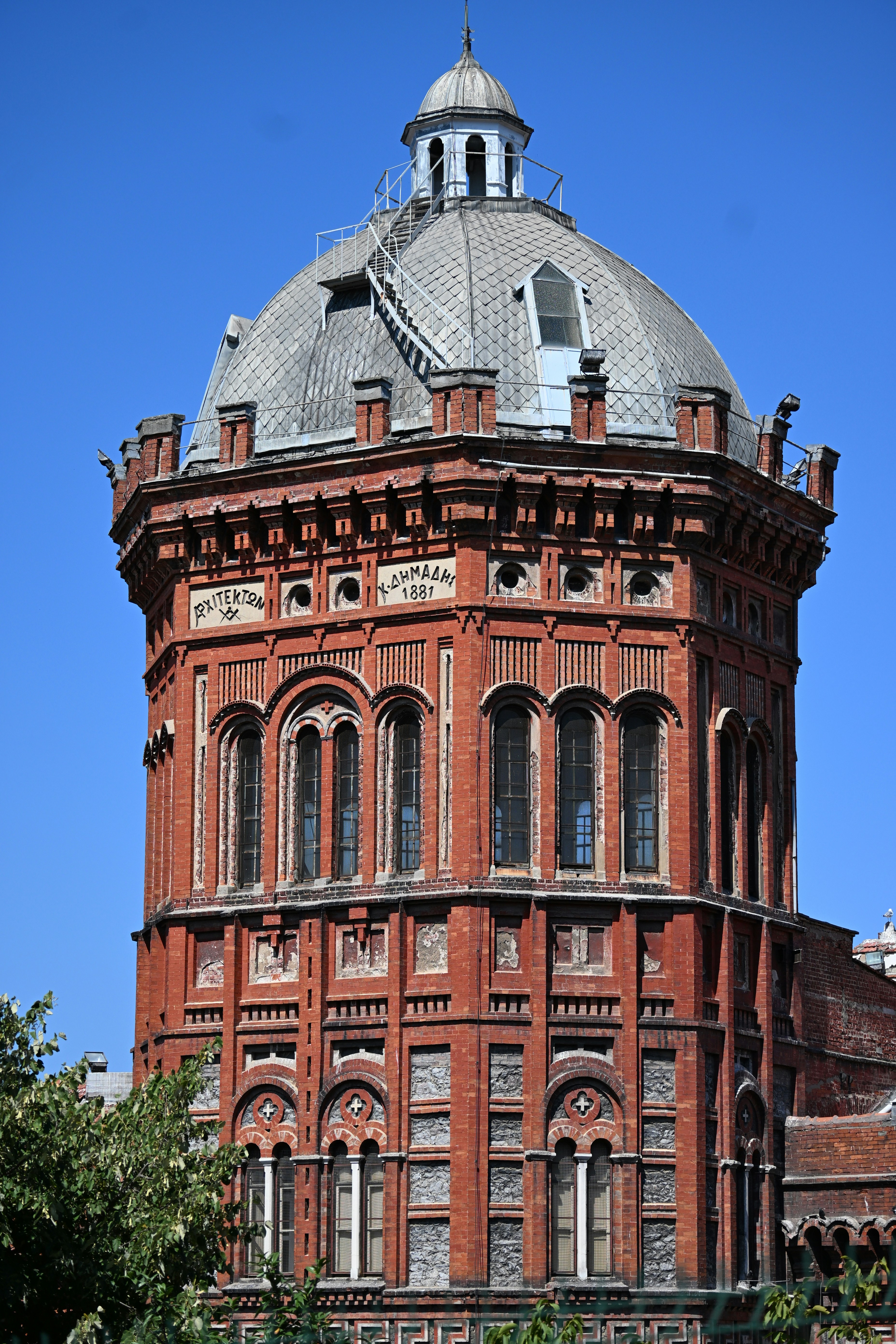 Brick Tower in Blue: A Rooftop Chronicle