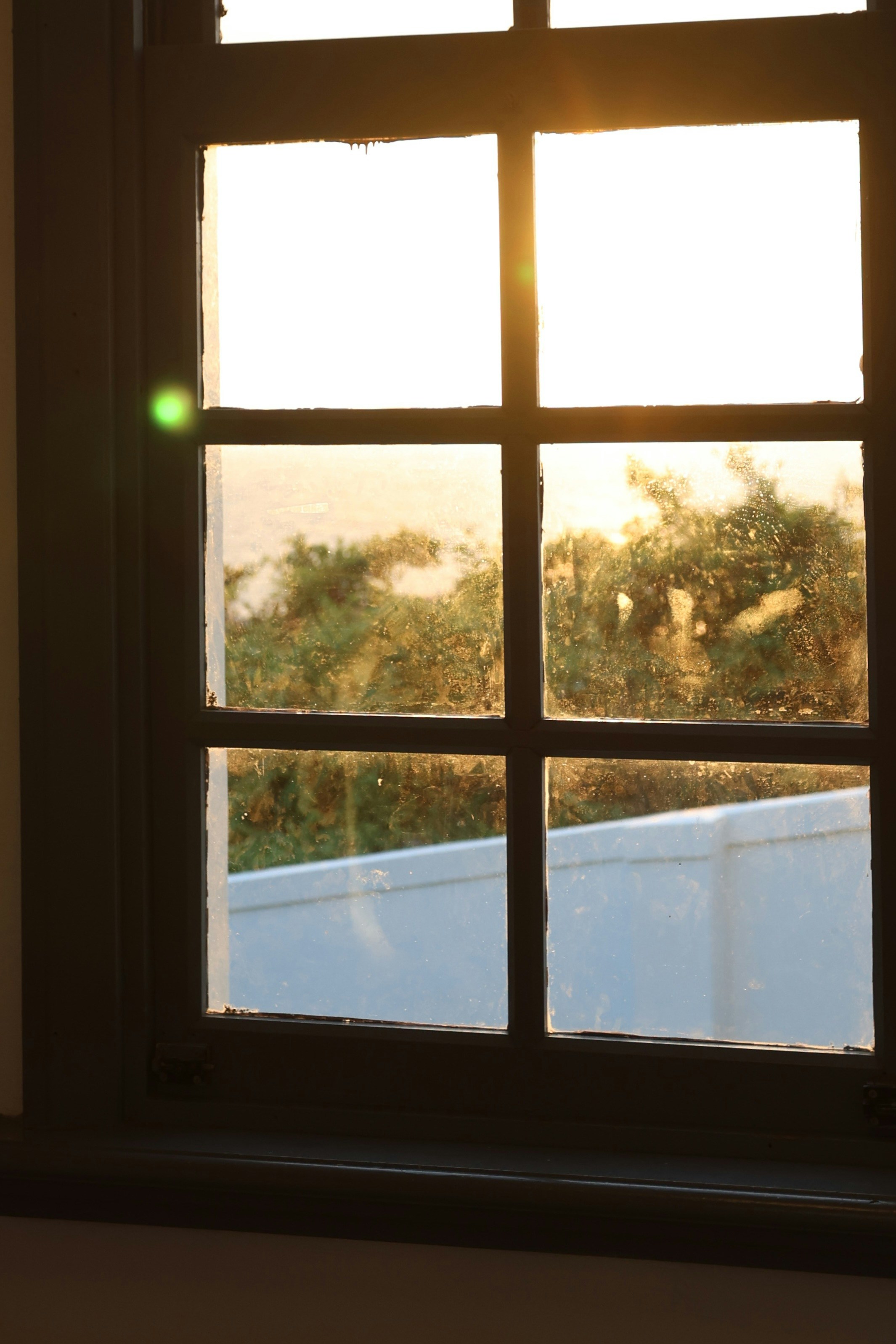 Sunlit Window Grid: Quiet Morning Through Old Glass