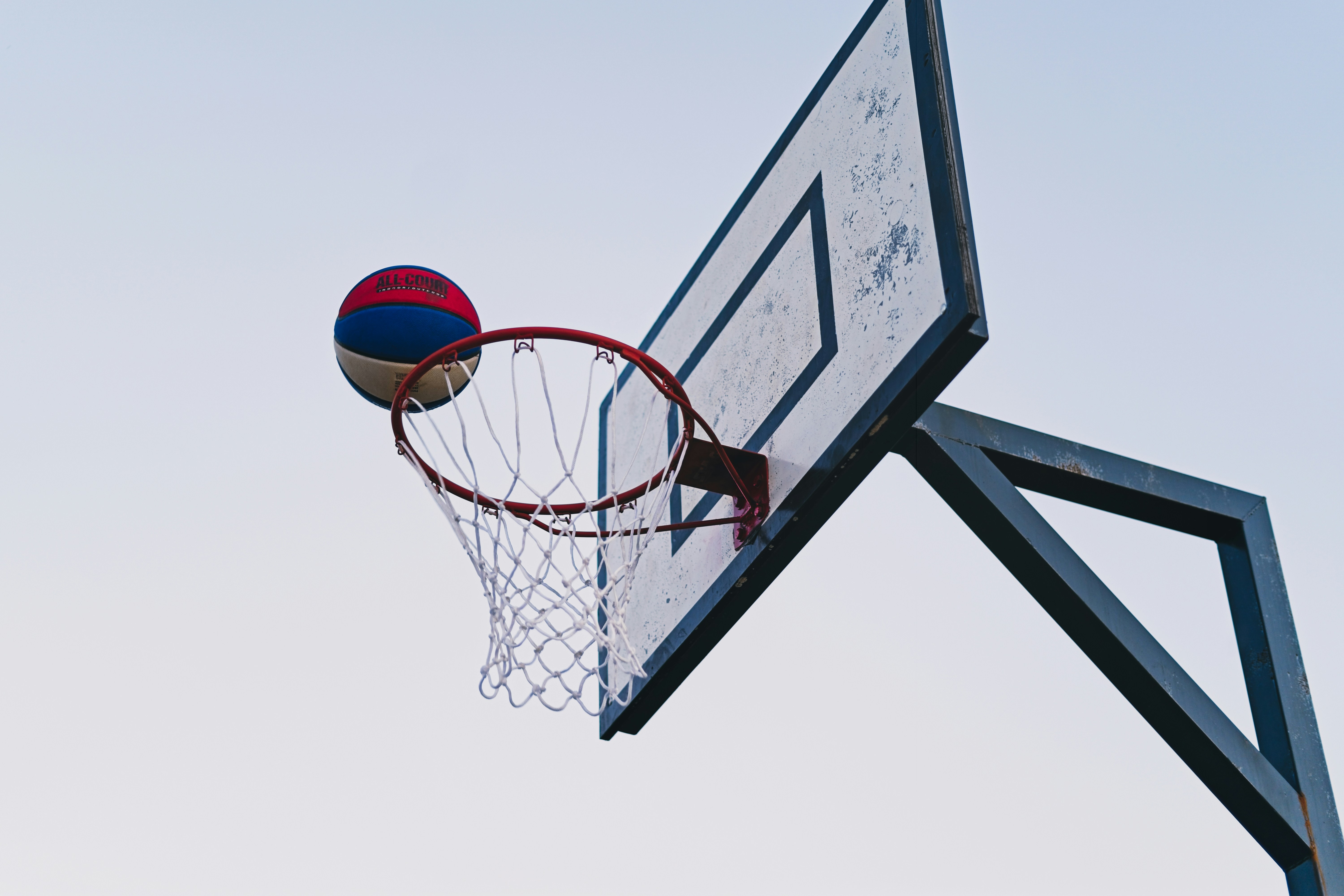 Basketball Hoop in a Clear Sky