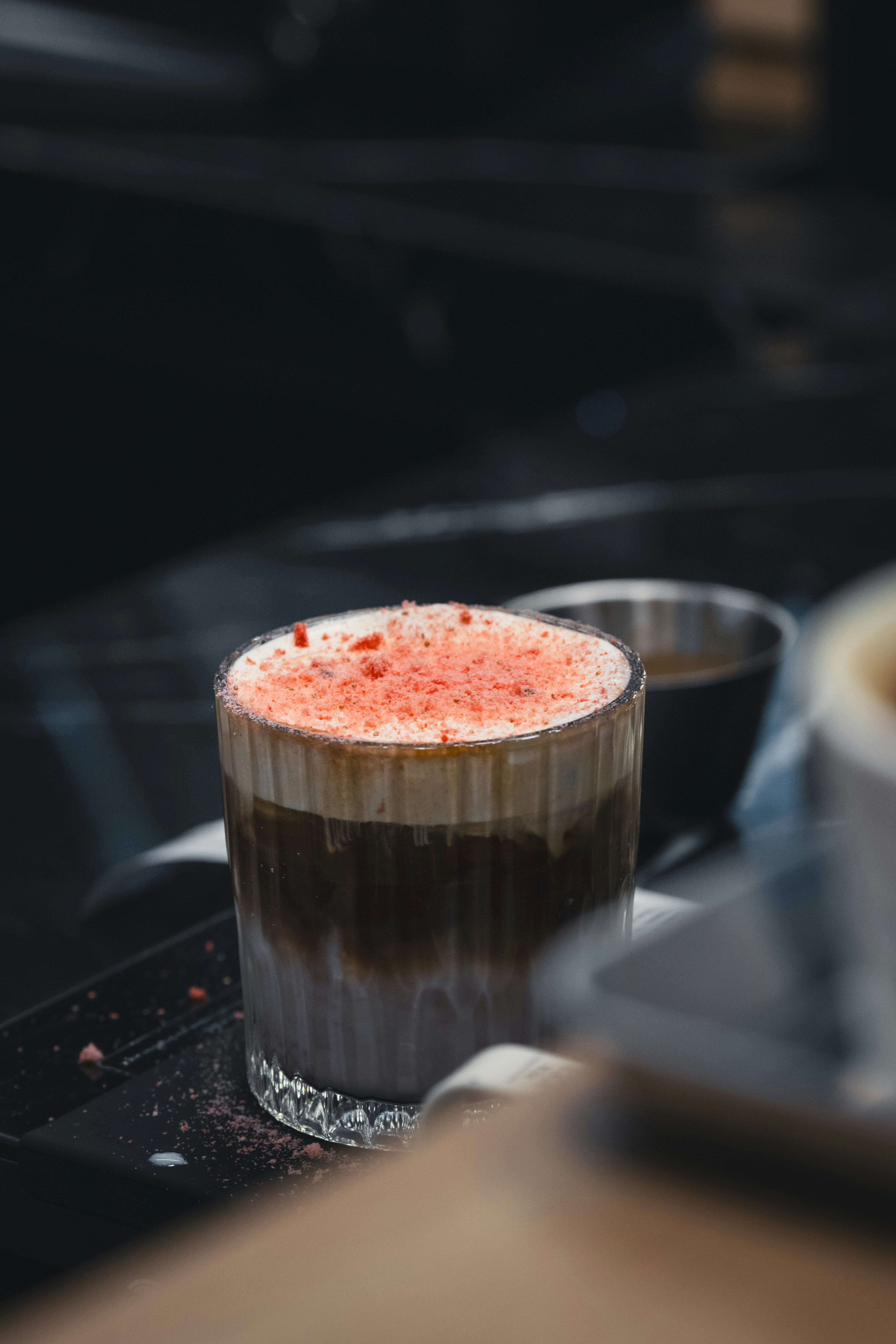 Layered Espresso Cocktail with Pink Foam