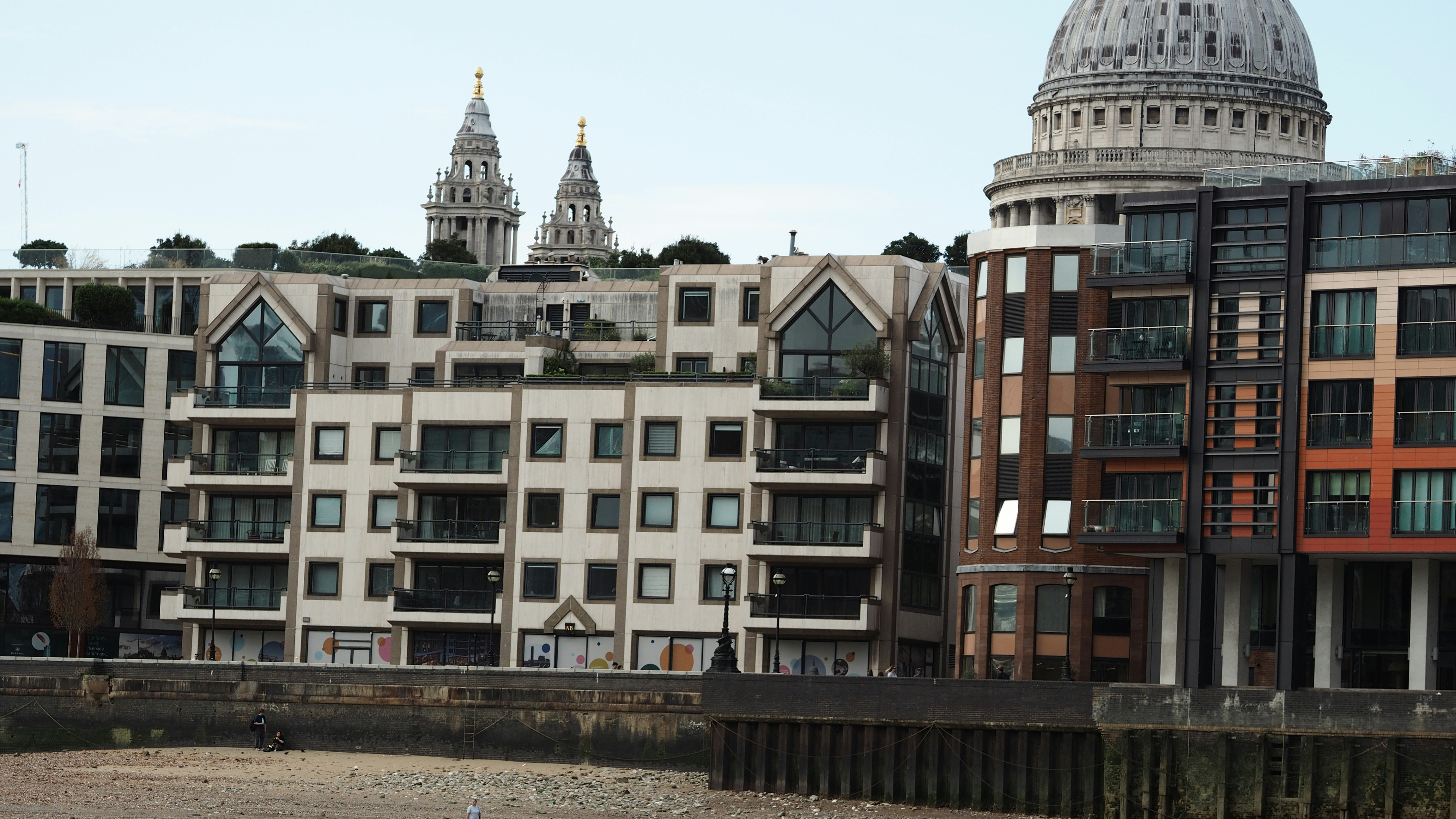 Stately Riverscape: City Villas and Dome Above the Thames