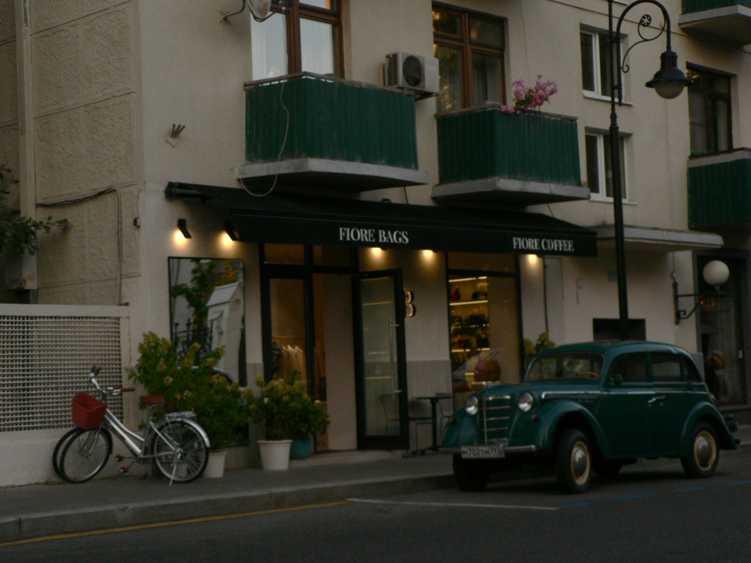 Green Vintage on a Quiet Streetfront