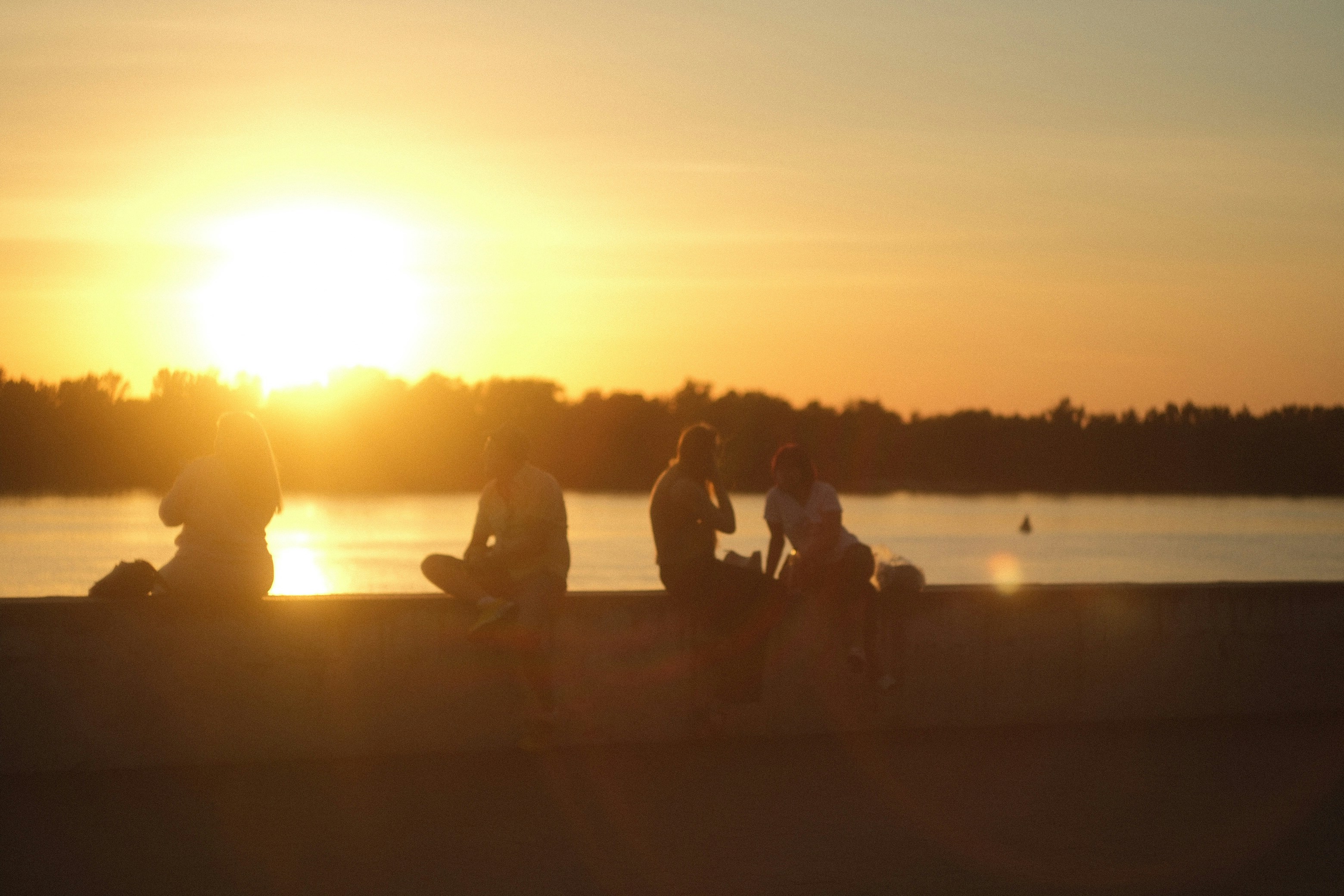 Sunset Silhouettes on the Riverside