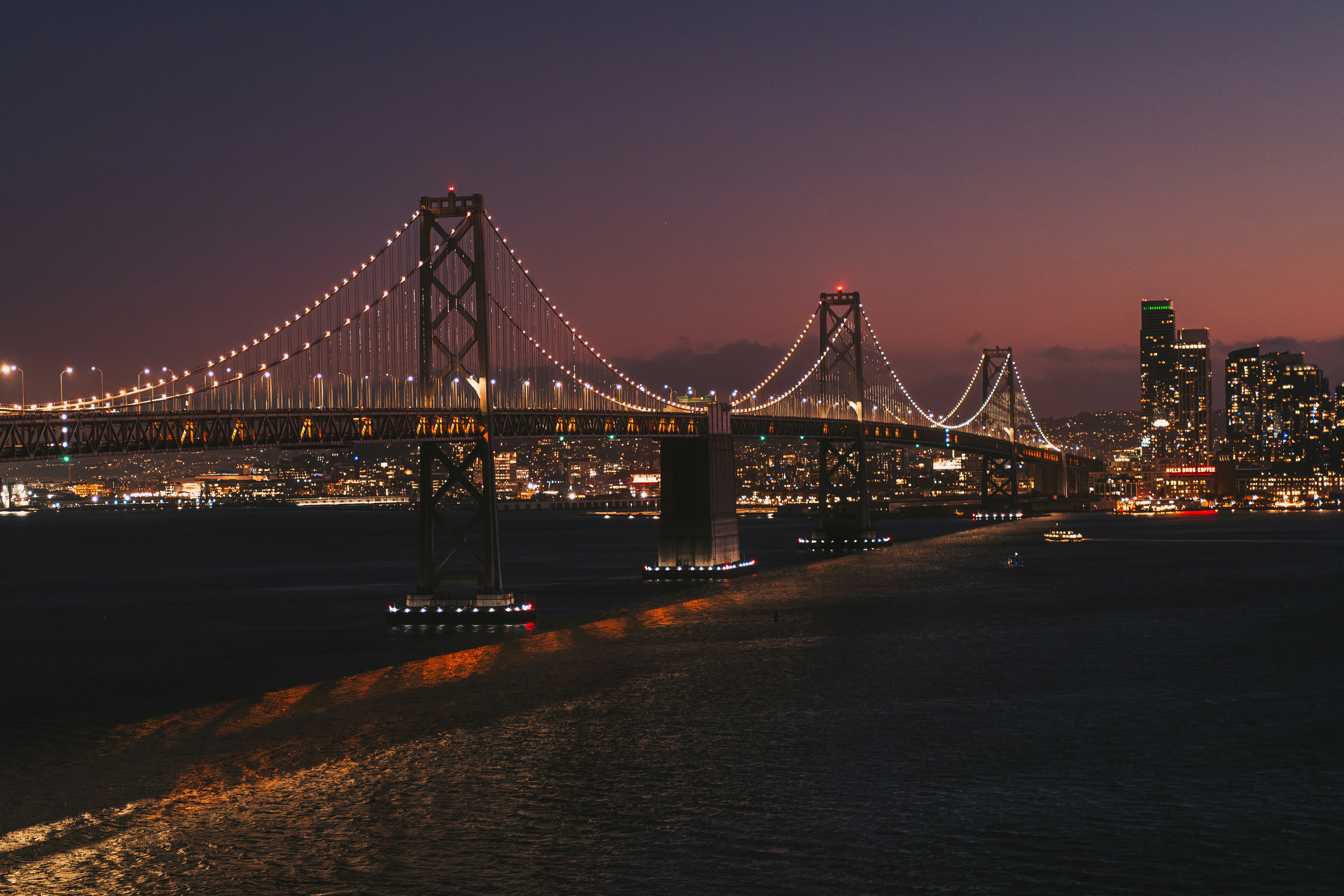 City of Bridges at Dusk: A Silhouette of San Francisco