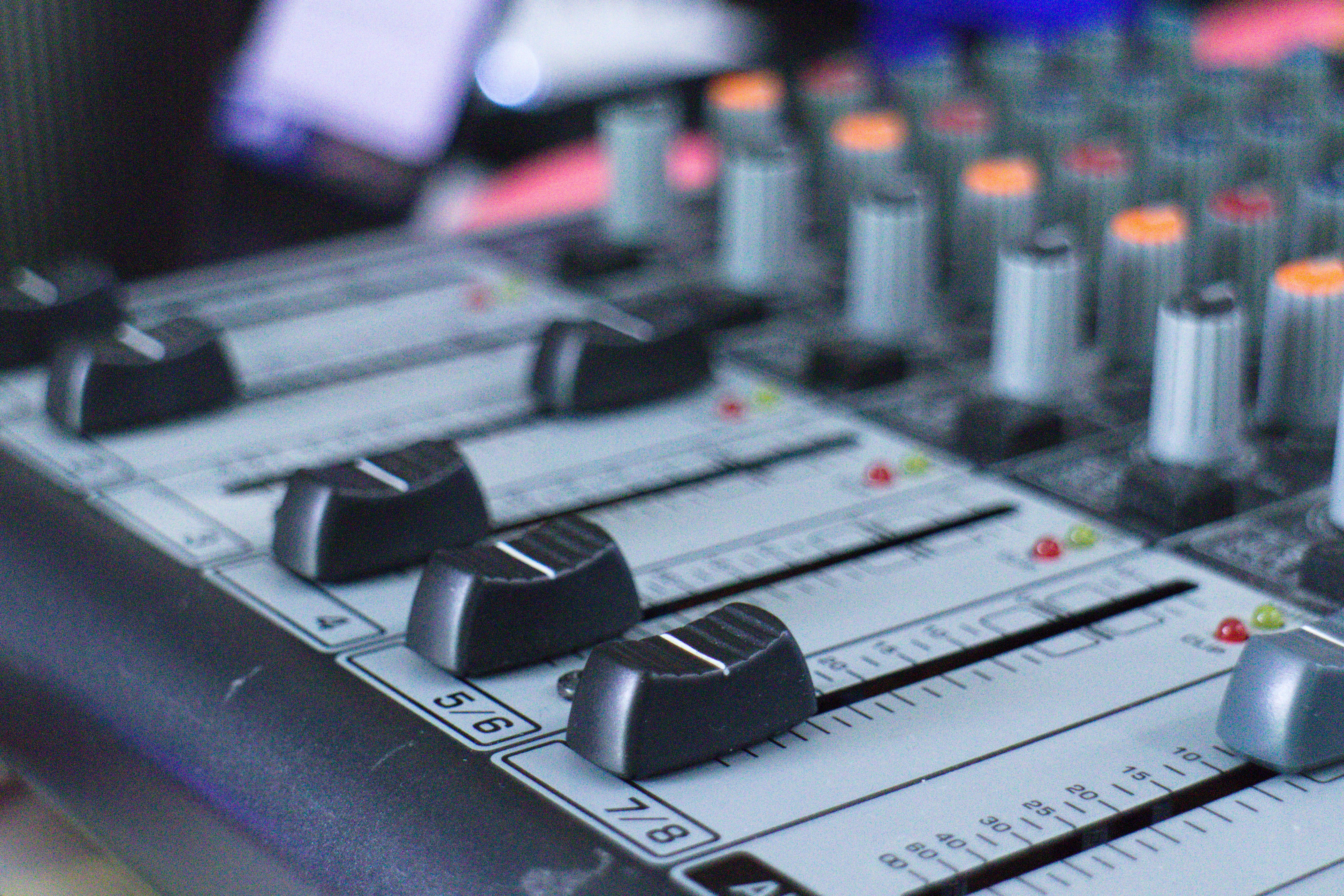 Faders in Focus: A Close-Up on the Mixing Console's Control Surface