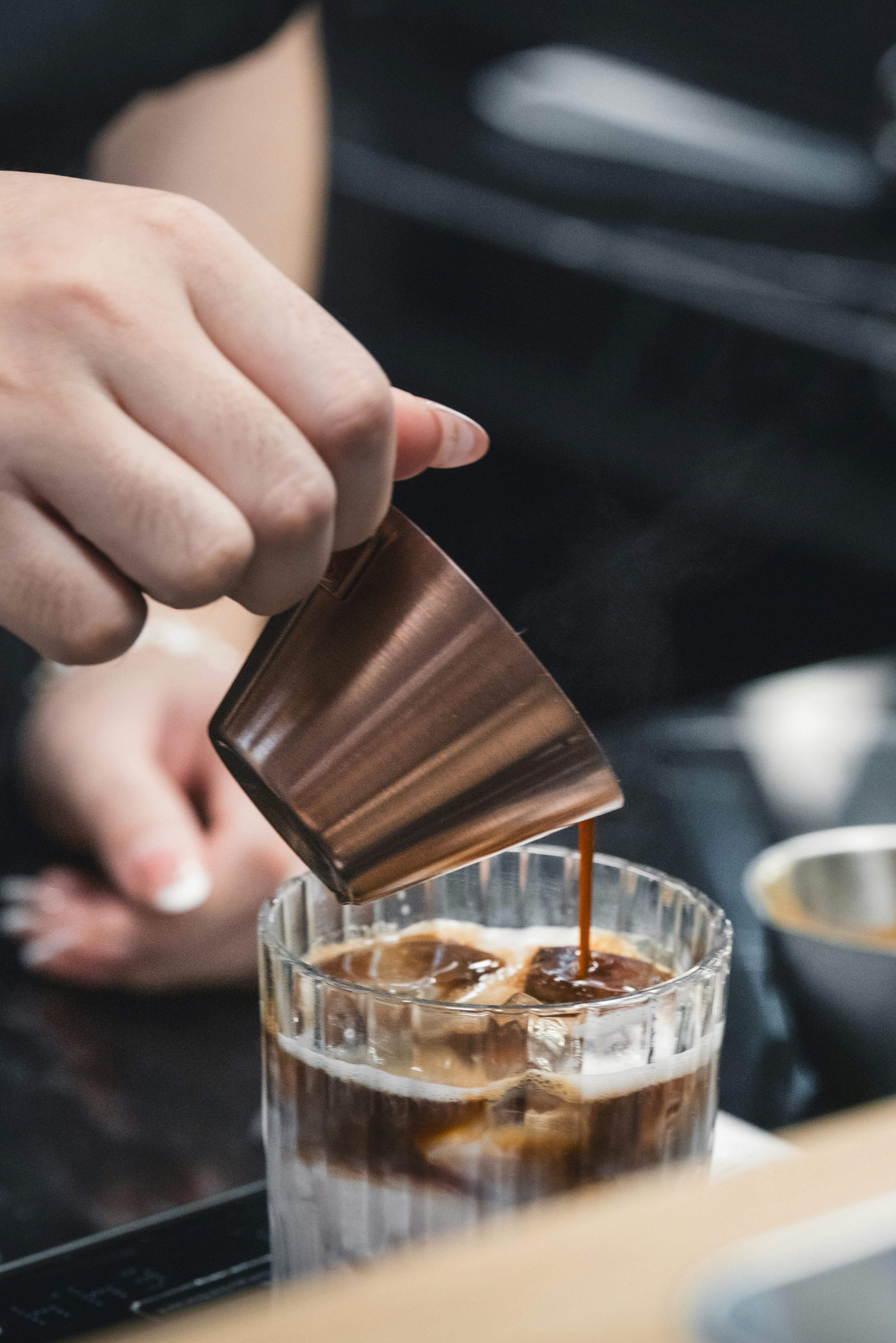 Copper Pour: A Barista's Handcraft Over Cold Brew Cascade