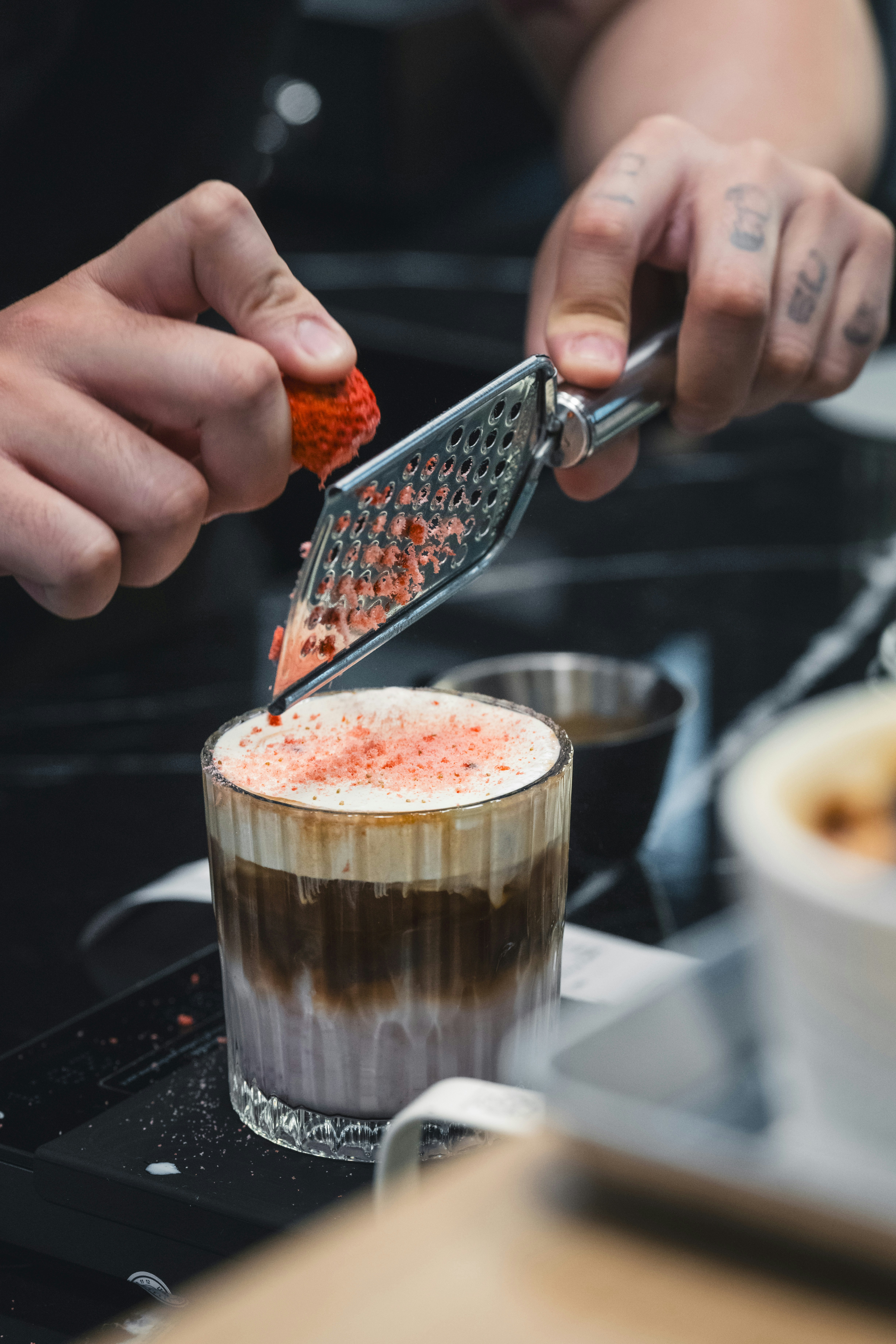 Grating Craft: Grater, Foam, and Foam-topped Coffee