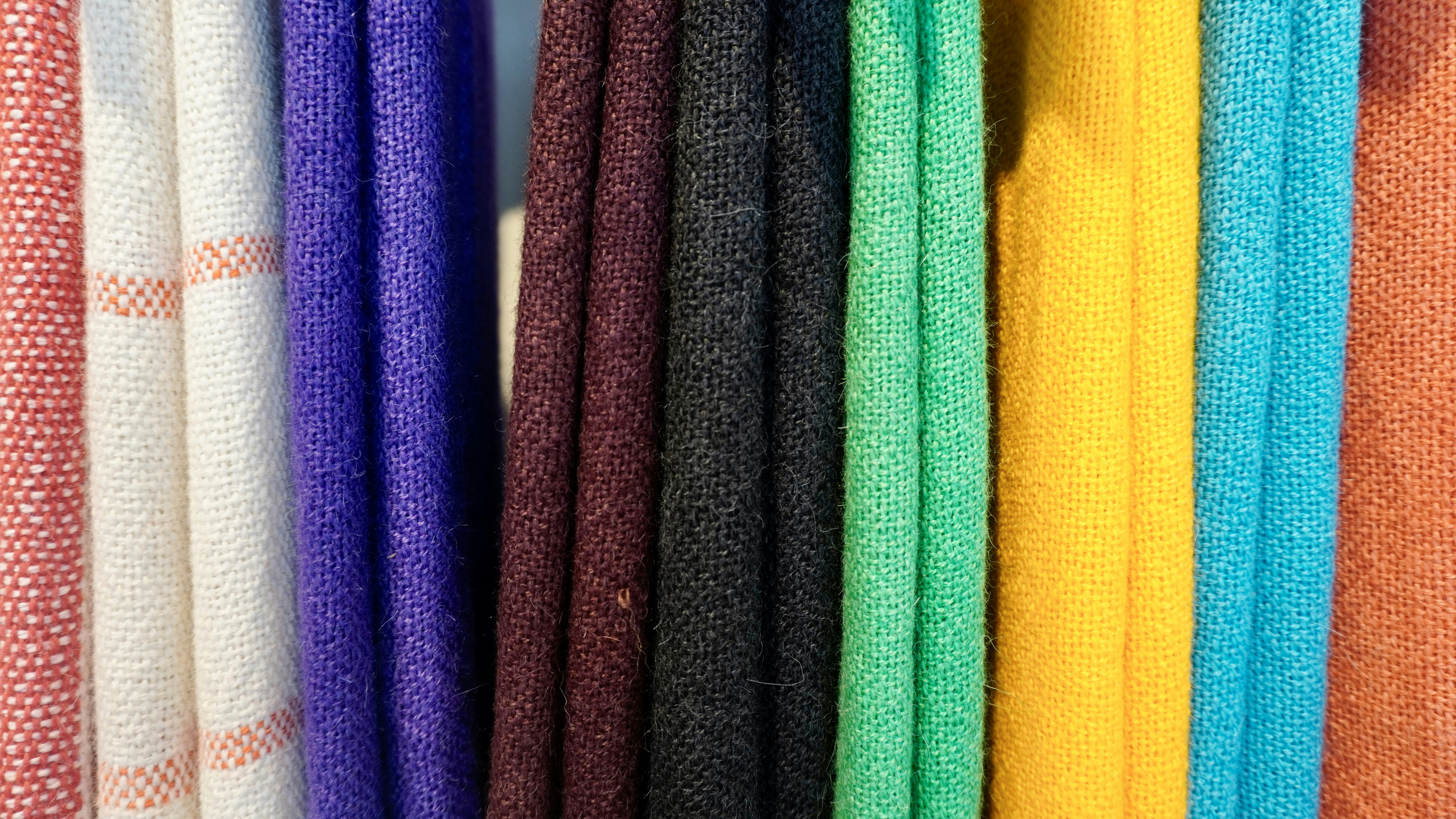 A Spectrum of Fabric: Close-Up on Colorful Textile Strips