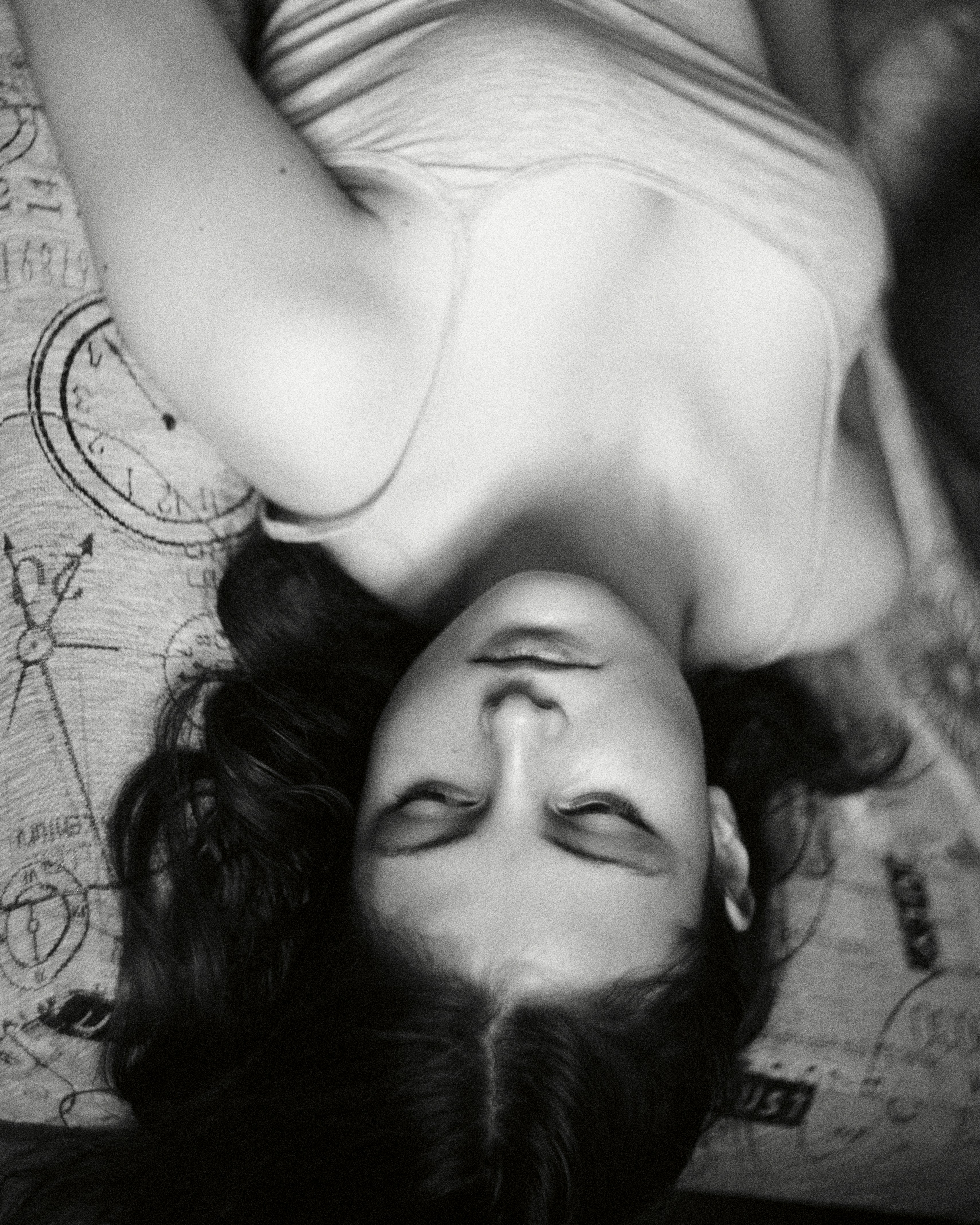 Upside-Down Intimations: Quiet Pose in Soft Light