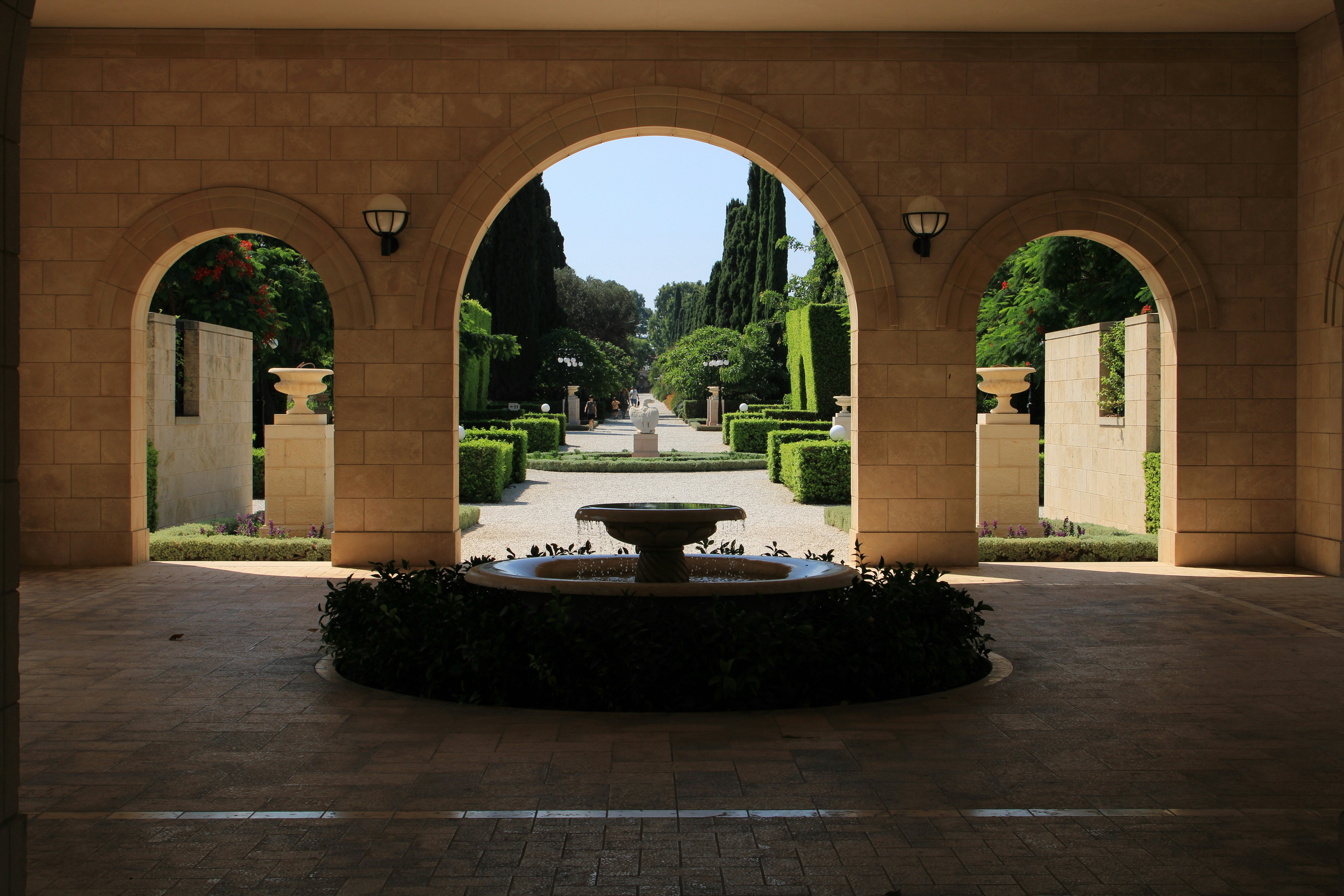 Centered Archway Framing a Garden Path