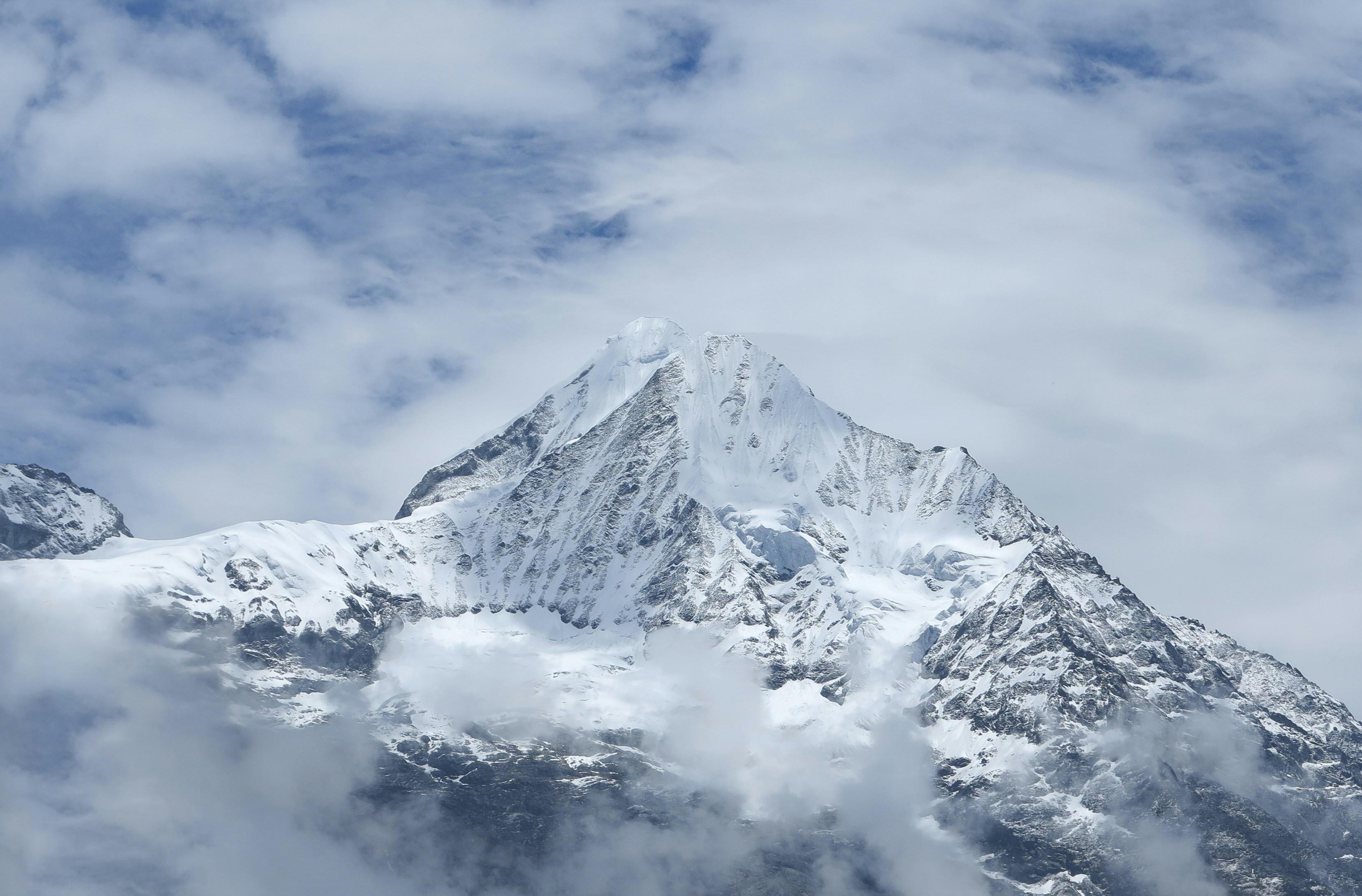 Peak Crowned by Crisp Aerial Light