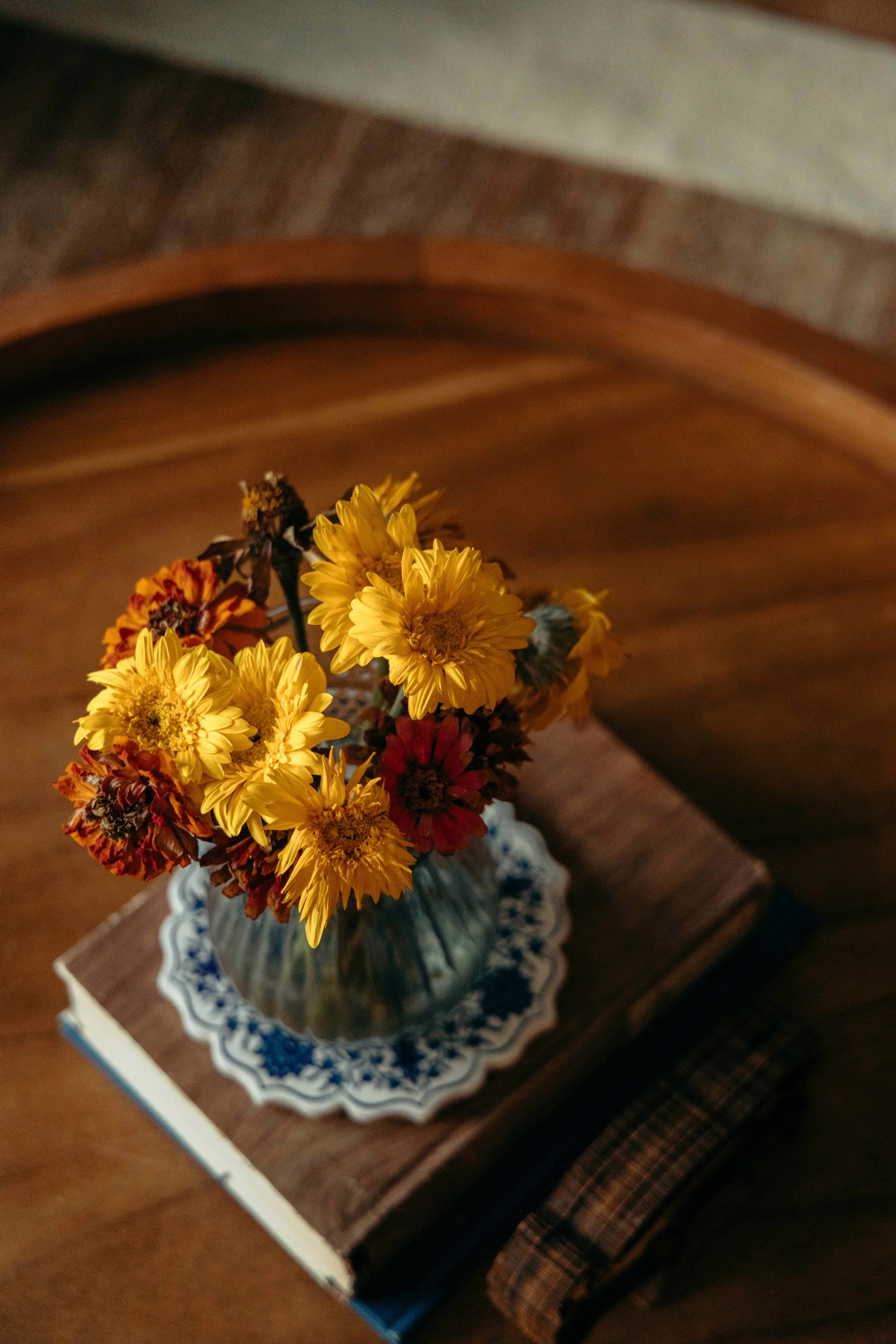 Autumn Bouquet on a Weathered Table