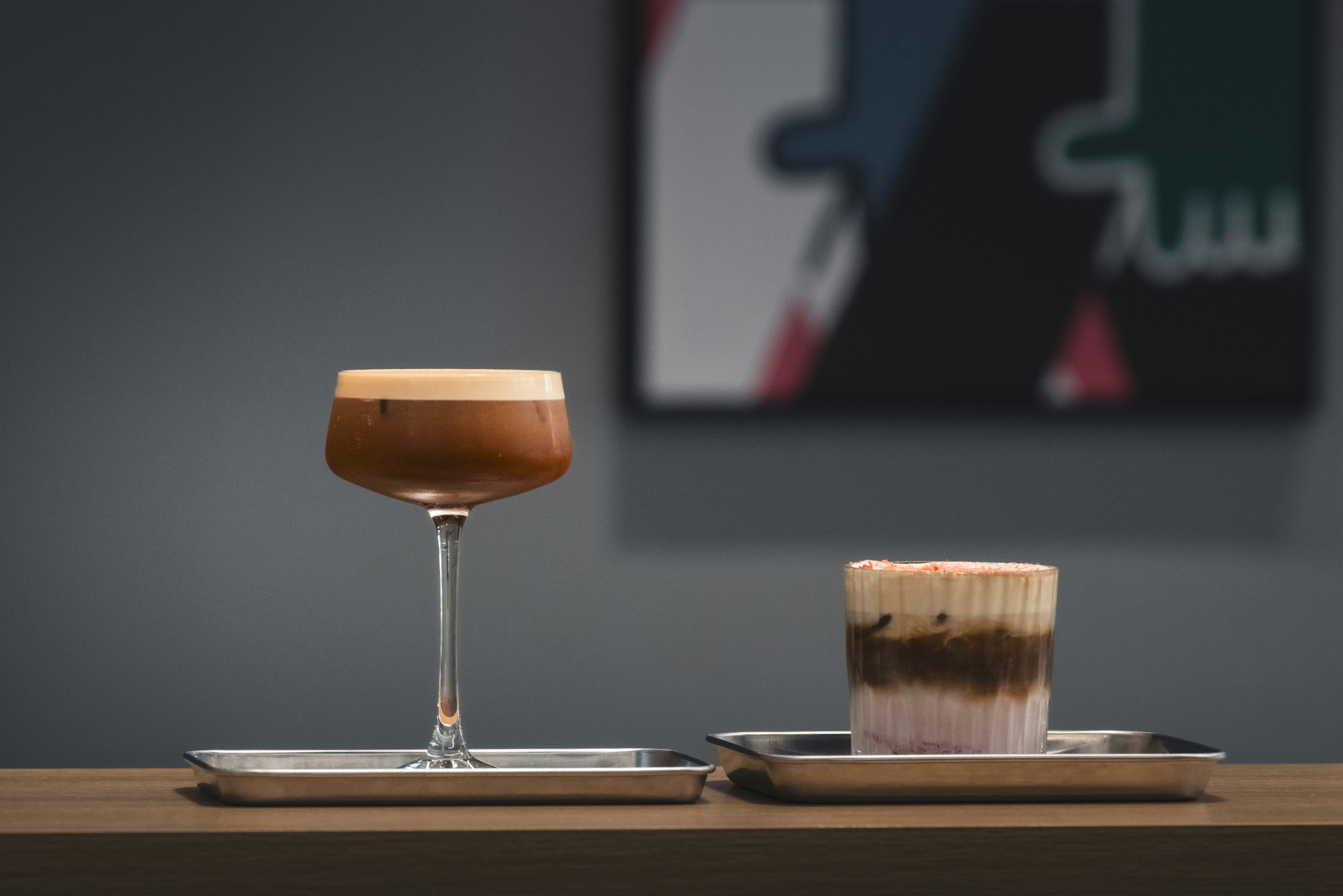 Twin Dessert Glasses: A Quiet Dialogue Across the Bar