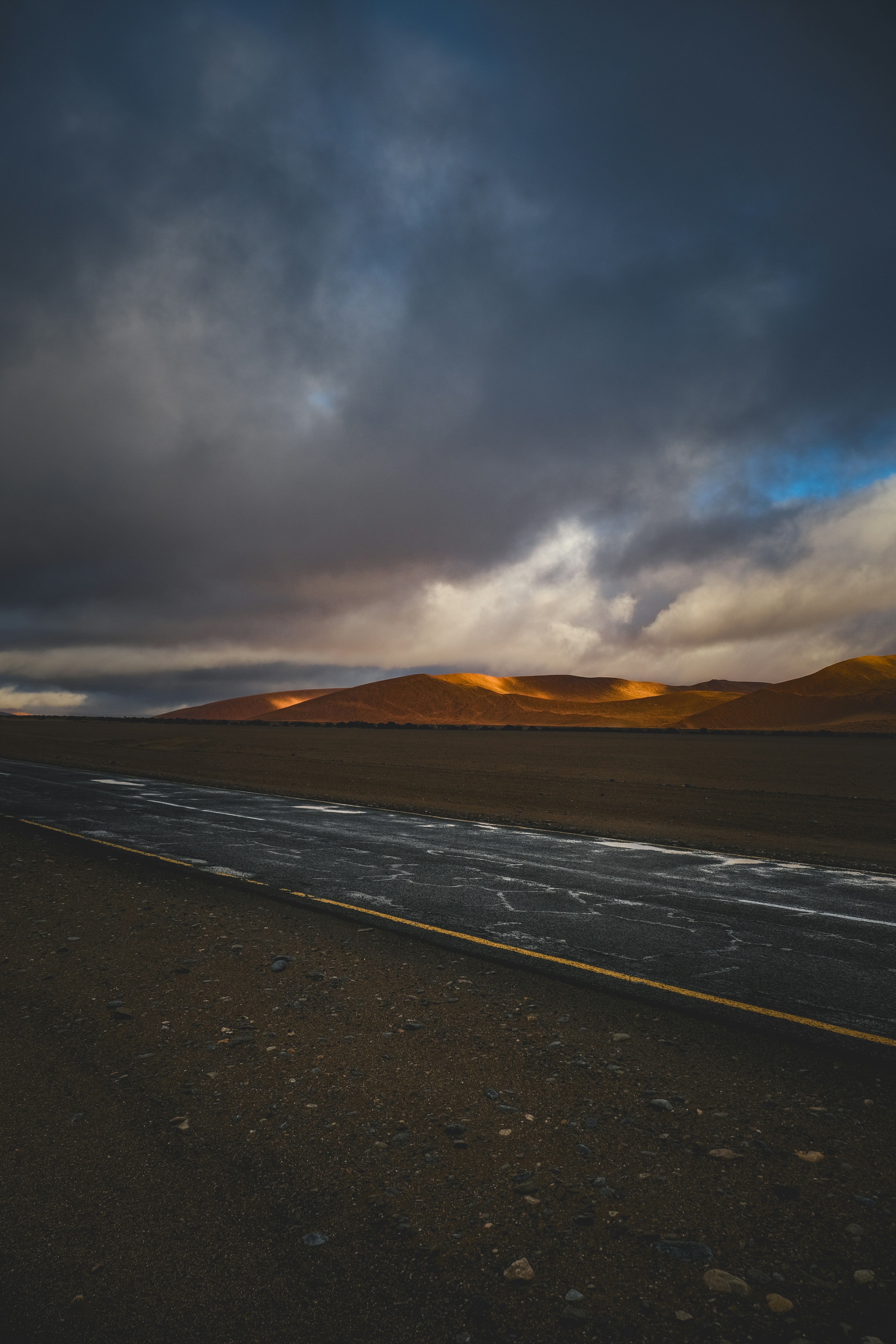 Golden Ridge Under Stormy Skies