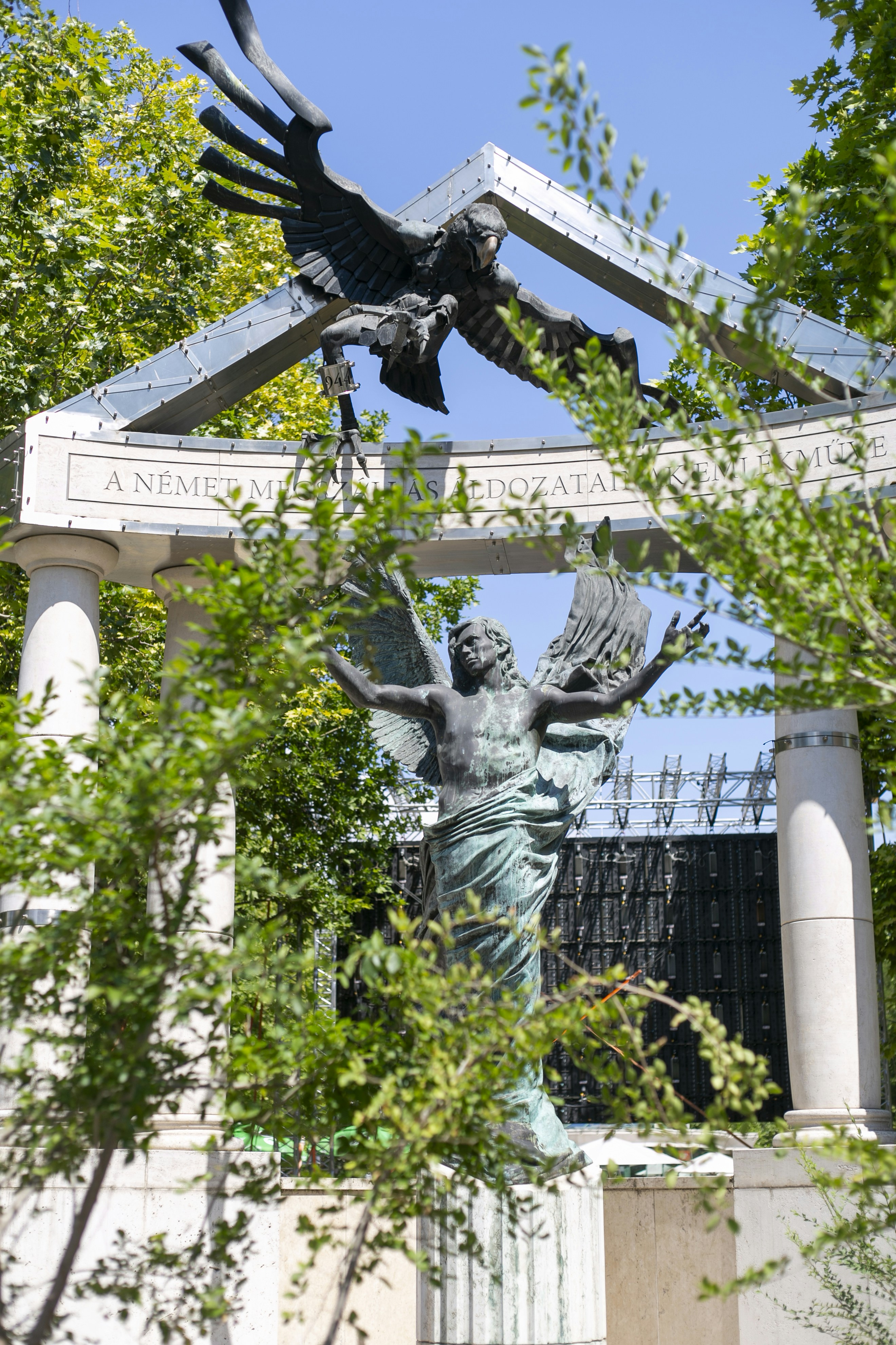 Winged Guardian Over a Classical Archway