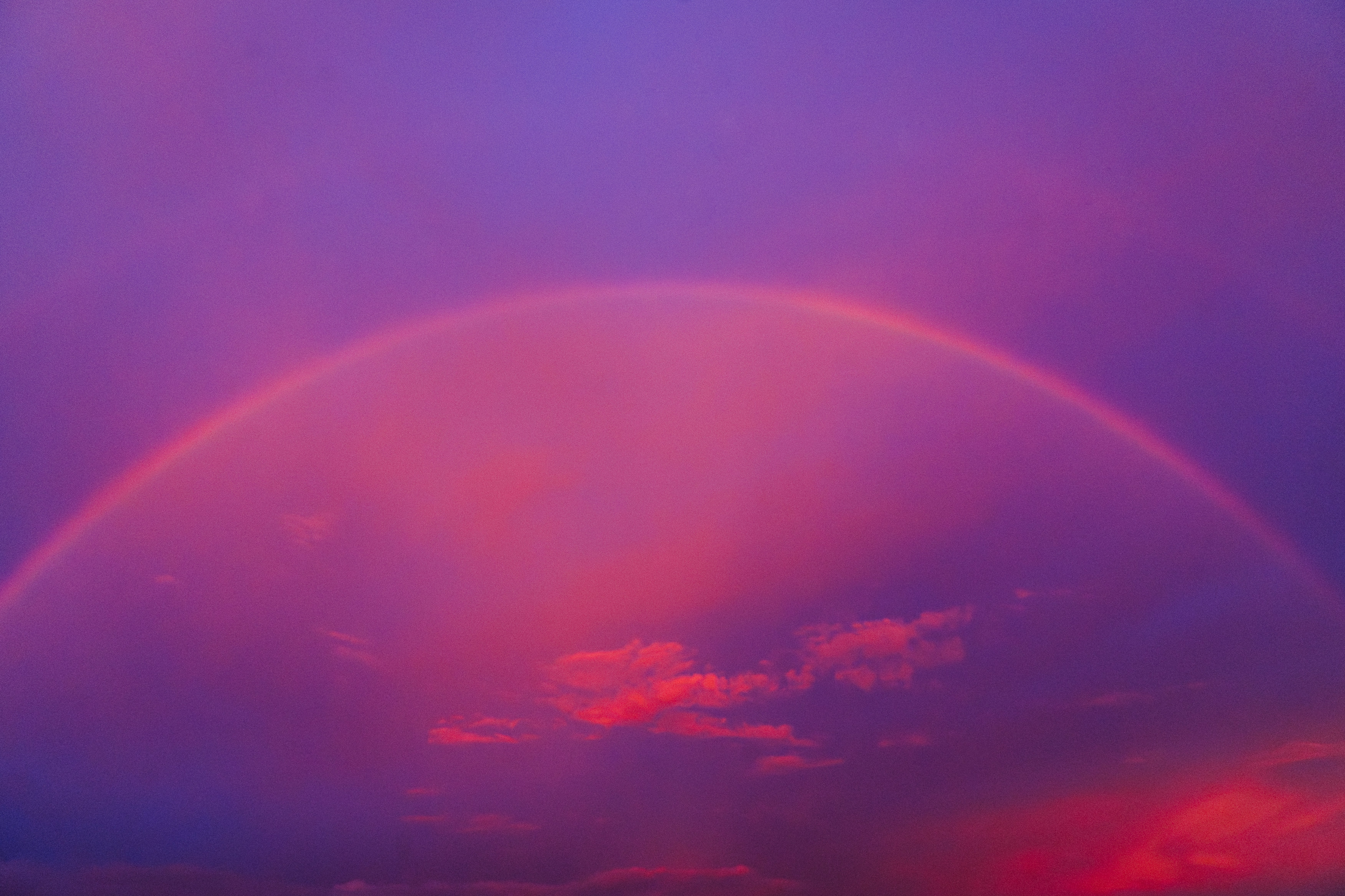 Chromatic Rainbow Dome Over a Sedate Sunset