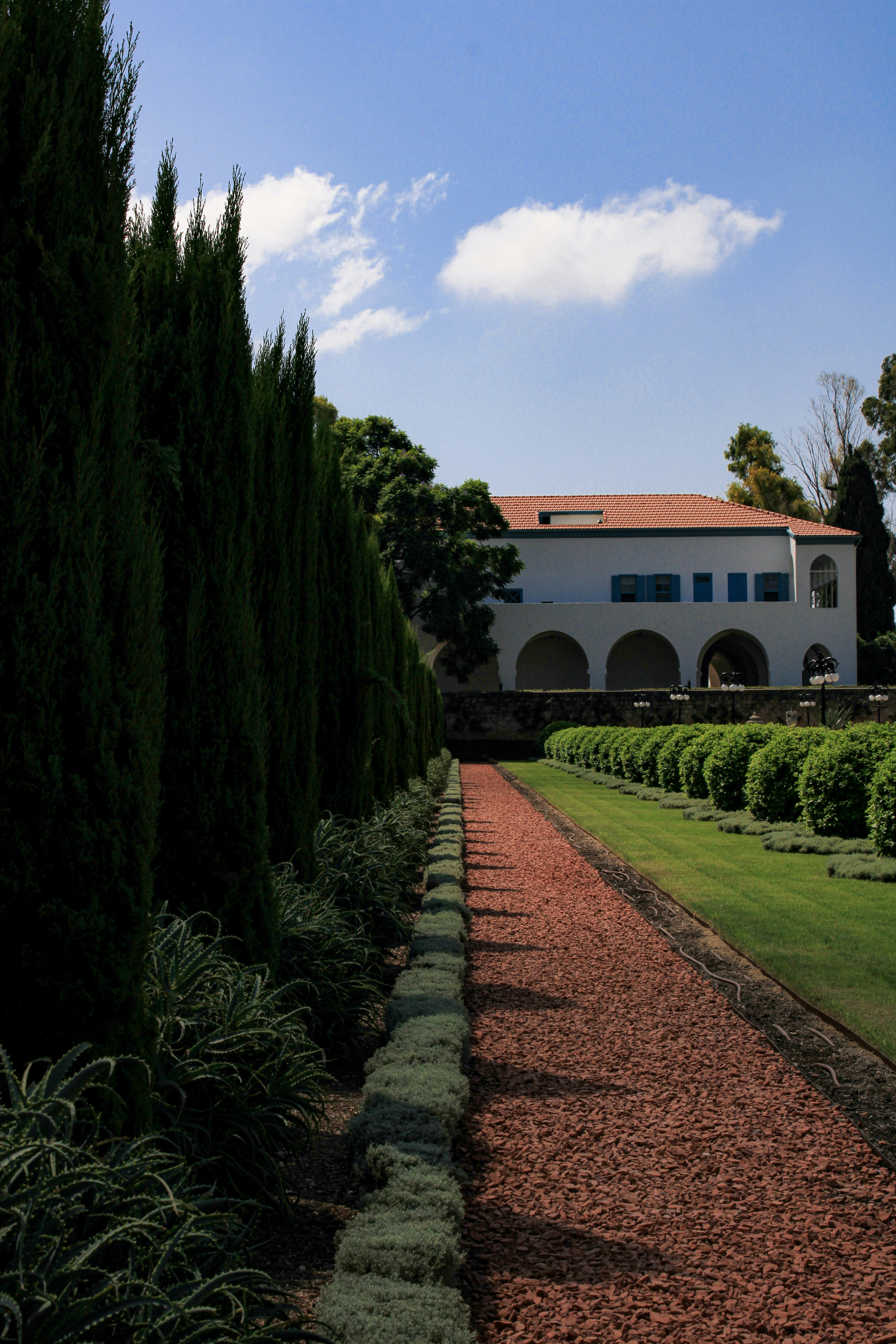 Alley of Cypresses Leading to an Archwayed Villa