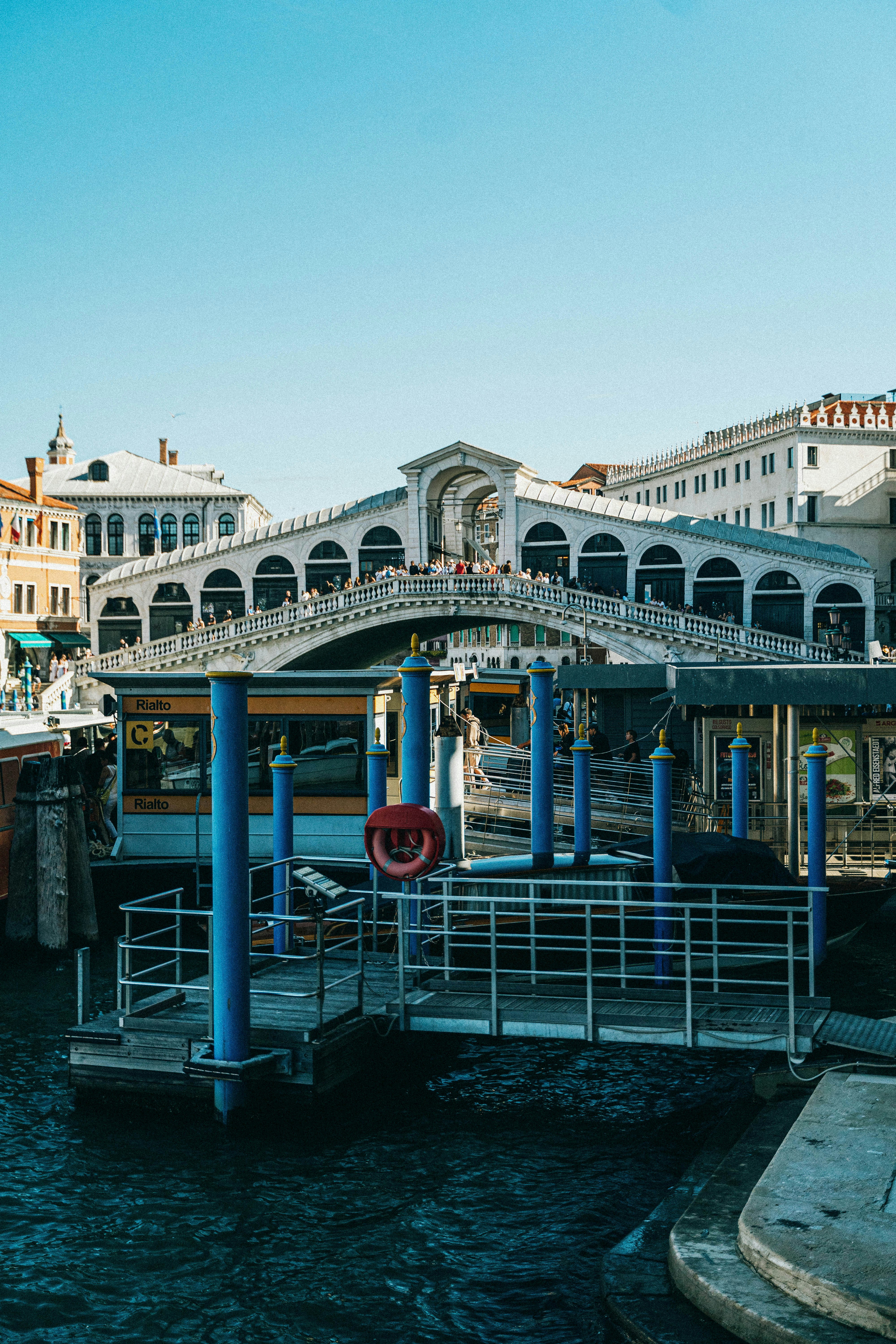 City Marina Staircase Arc: A Bridge Over Blue Water