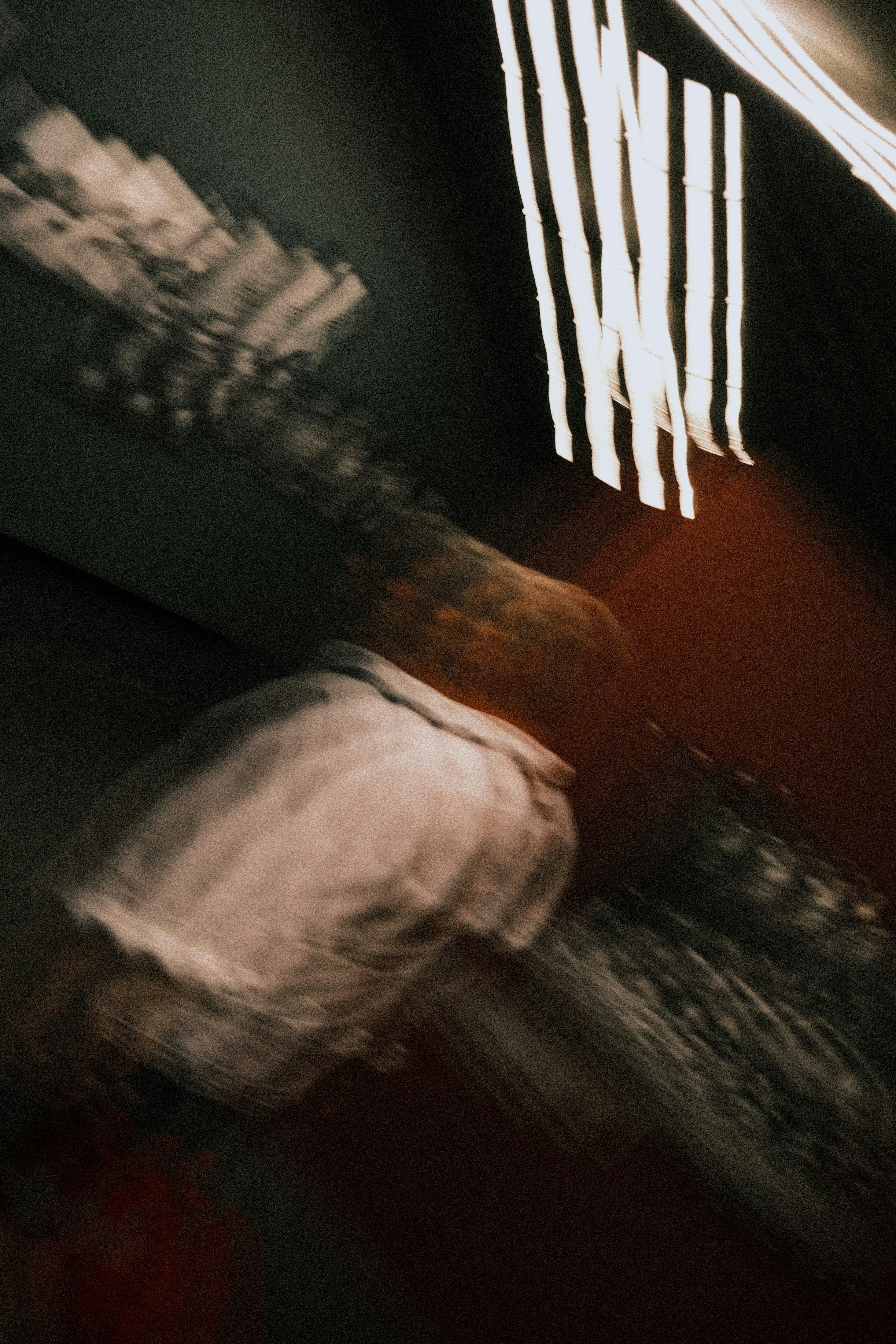 Blurred Motion in Neon Night: A Rushing Portrait