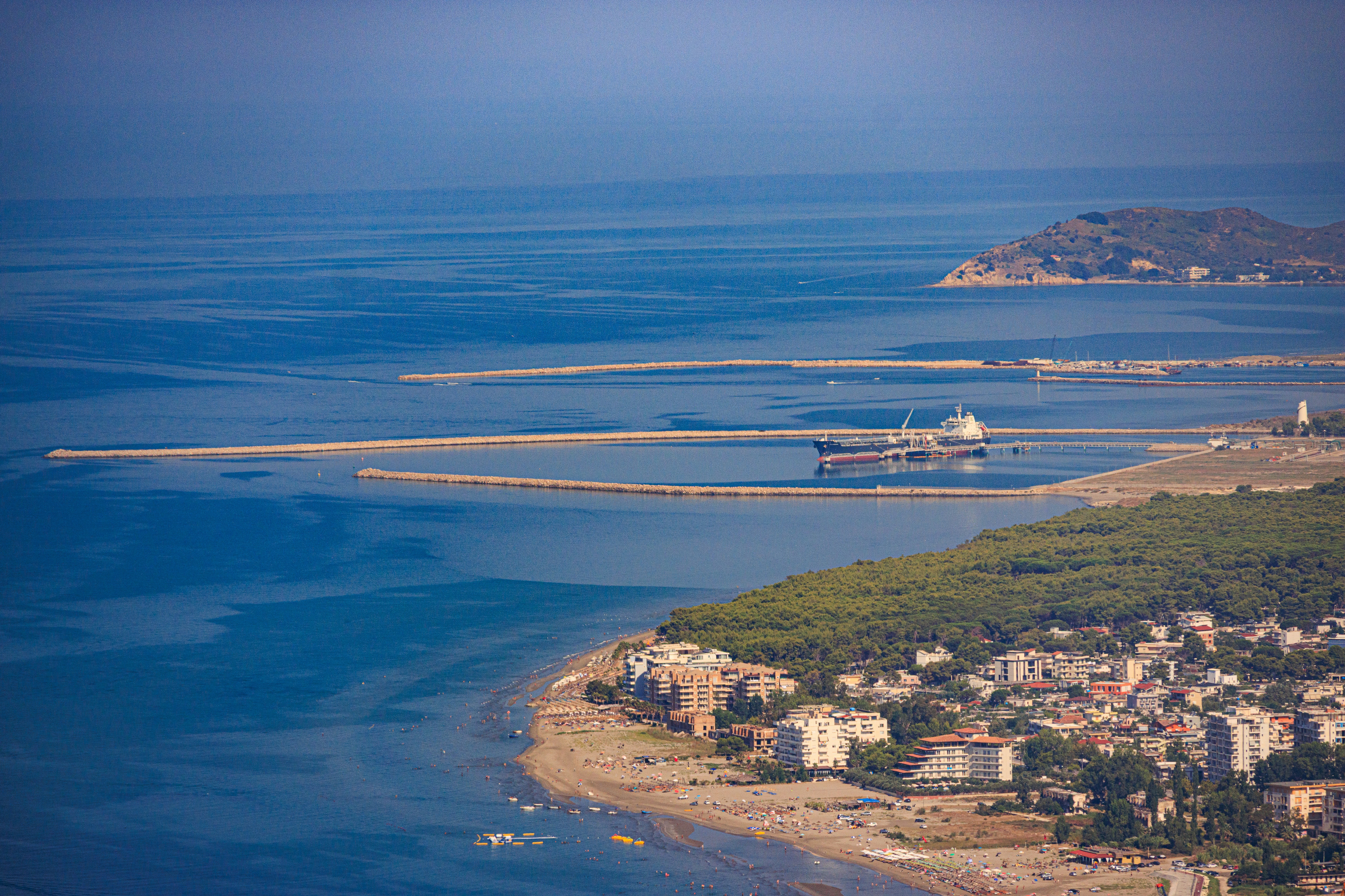 Harbor Edge: Aerial Lines Meet a Coastal Quarter