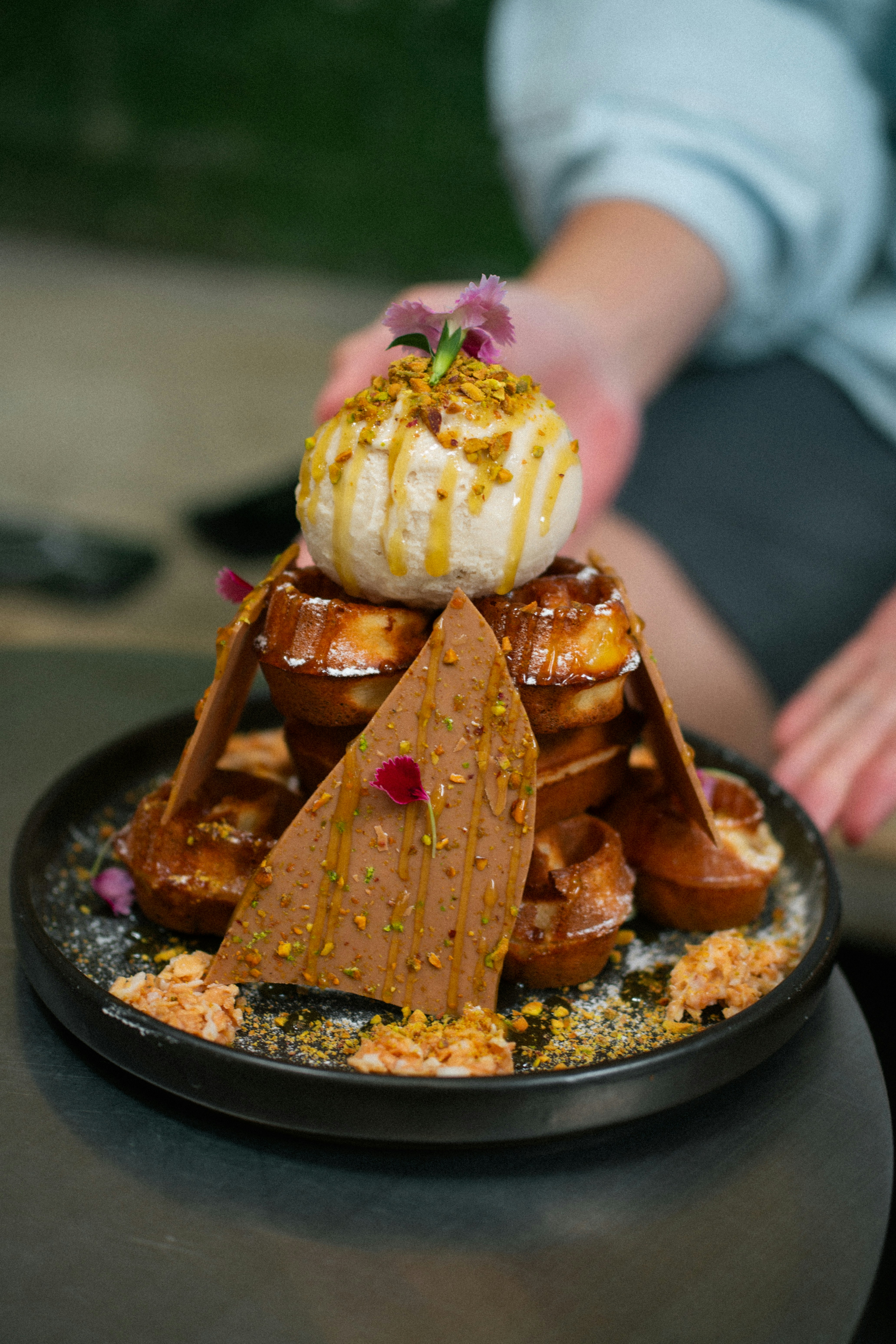 Sugared Conecrest: A Chocolate Triangle with a Snowy Piped Peak