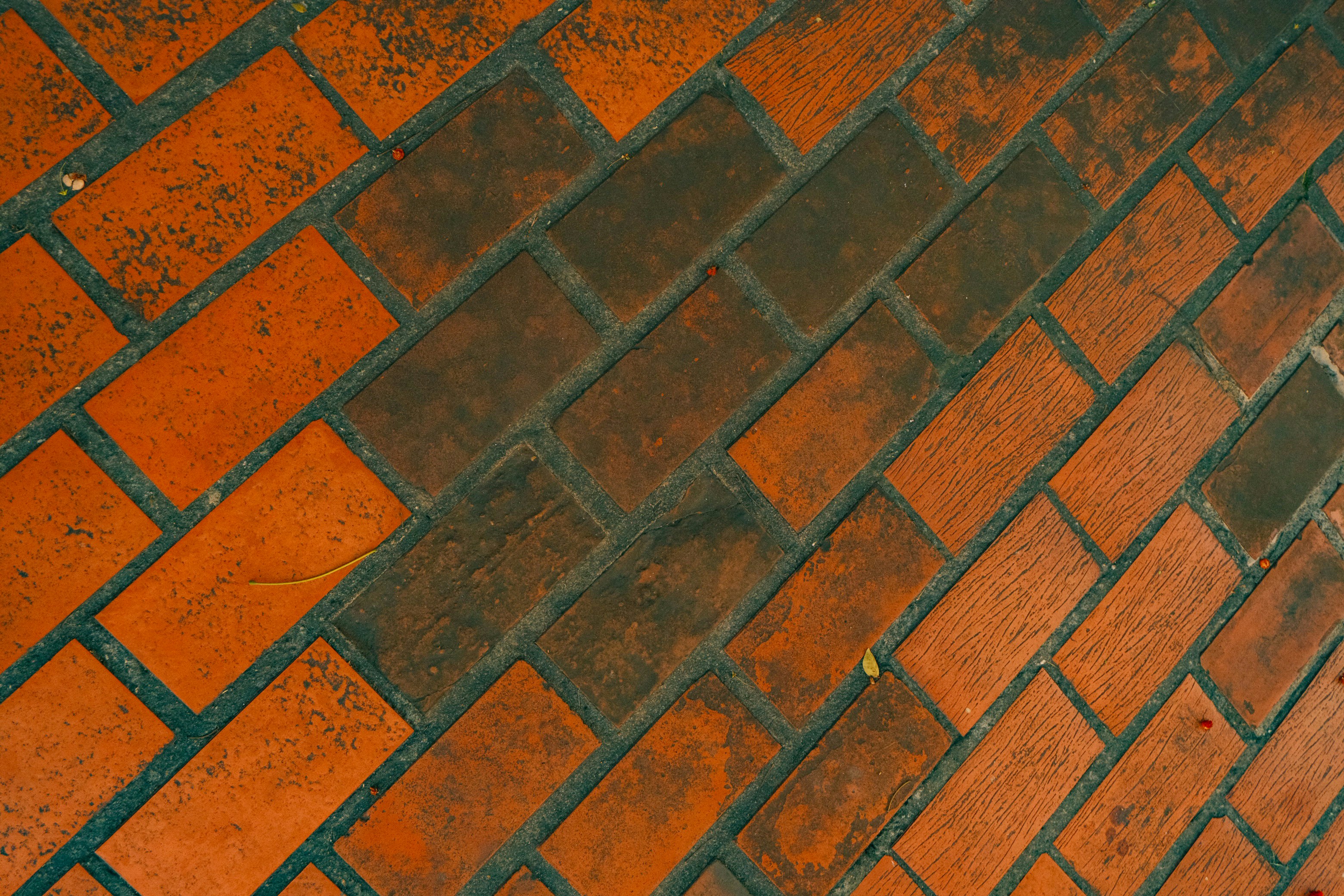 Diagonal Brickwork in Burnt-Orange Tones