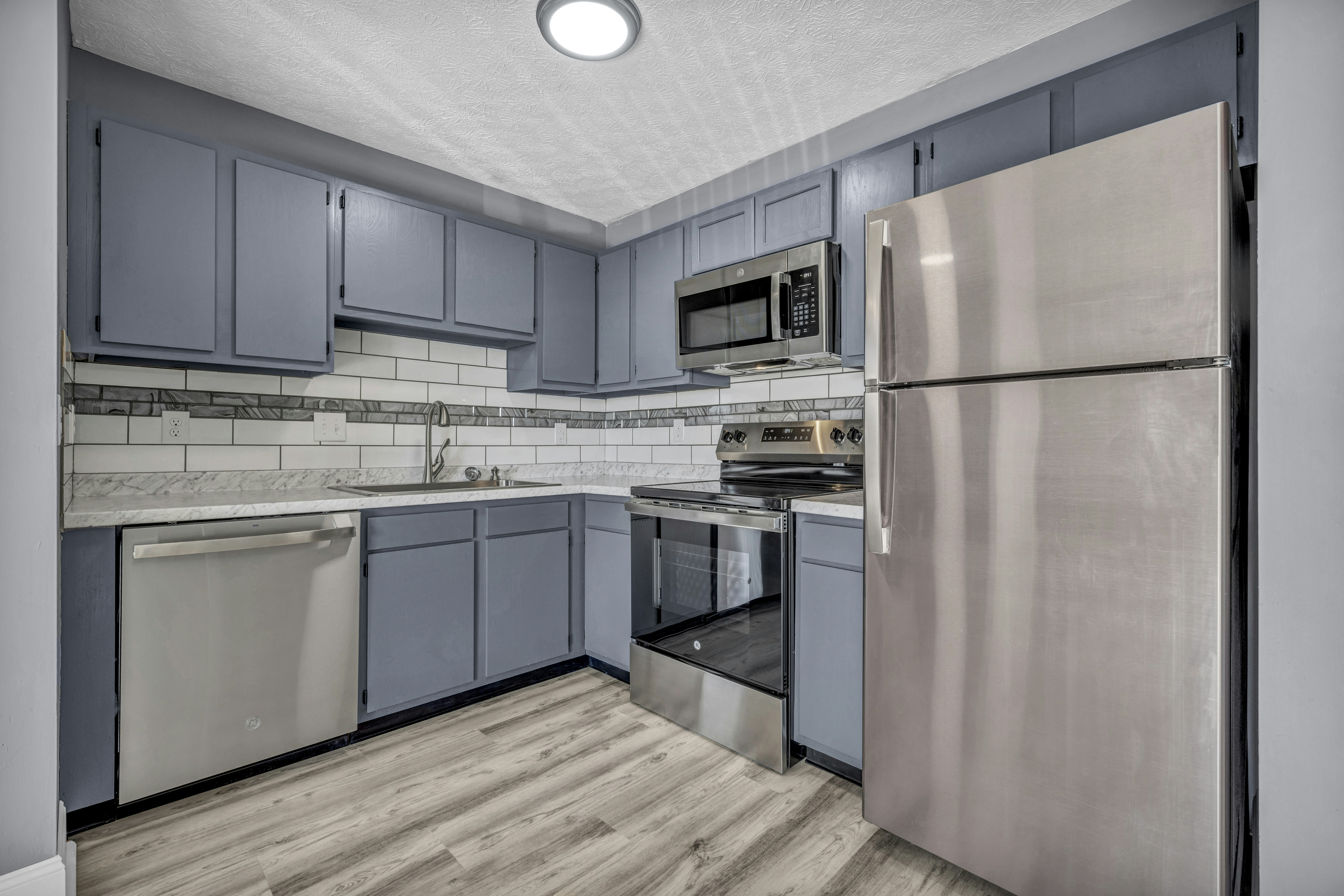Cobalt Kitchen Nook with Stainless Accents