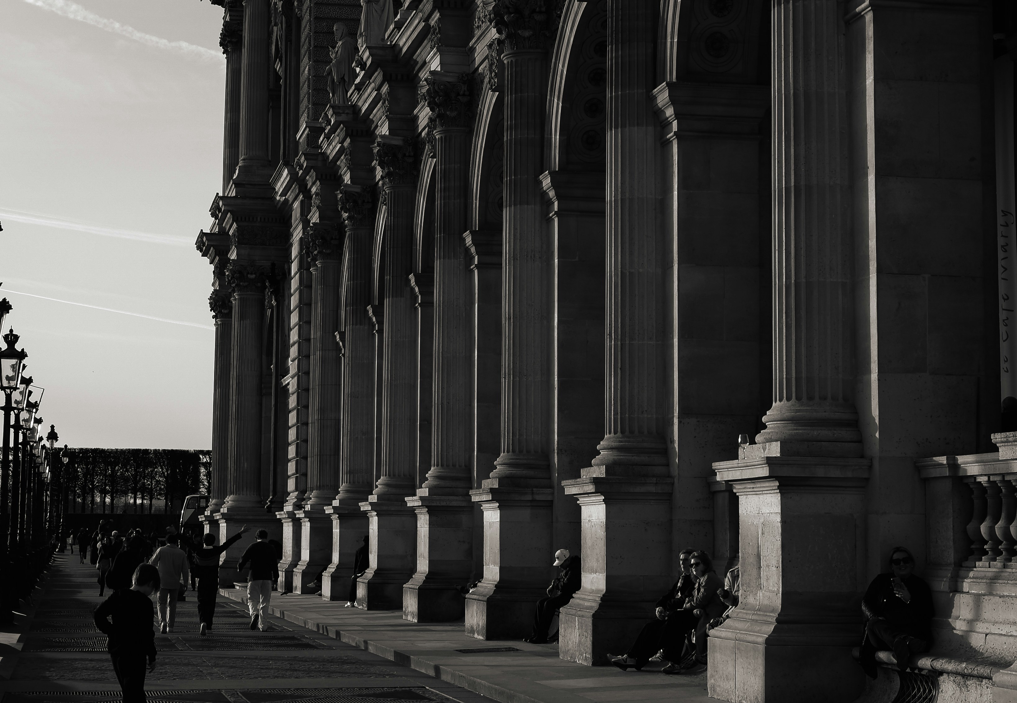 Colonnade Echoes: Shadowed Arches Along a Quiet Axis