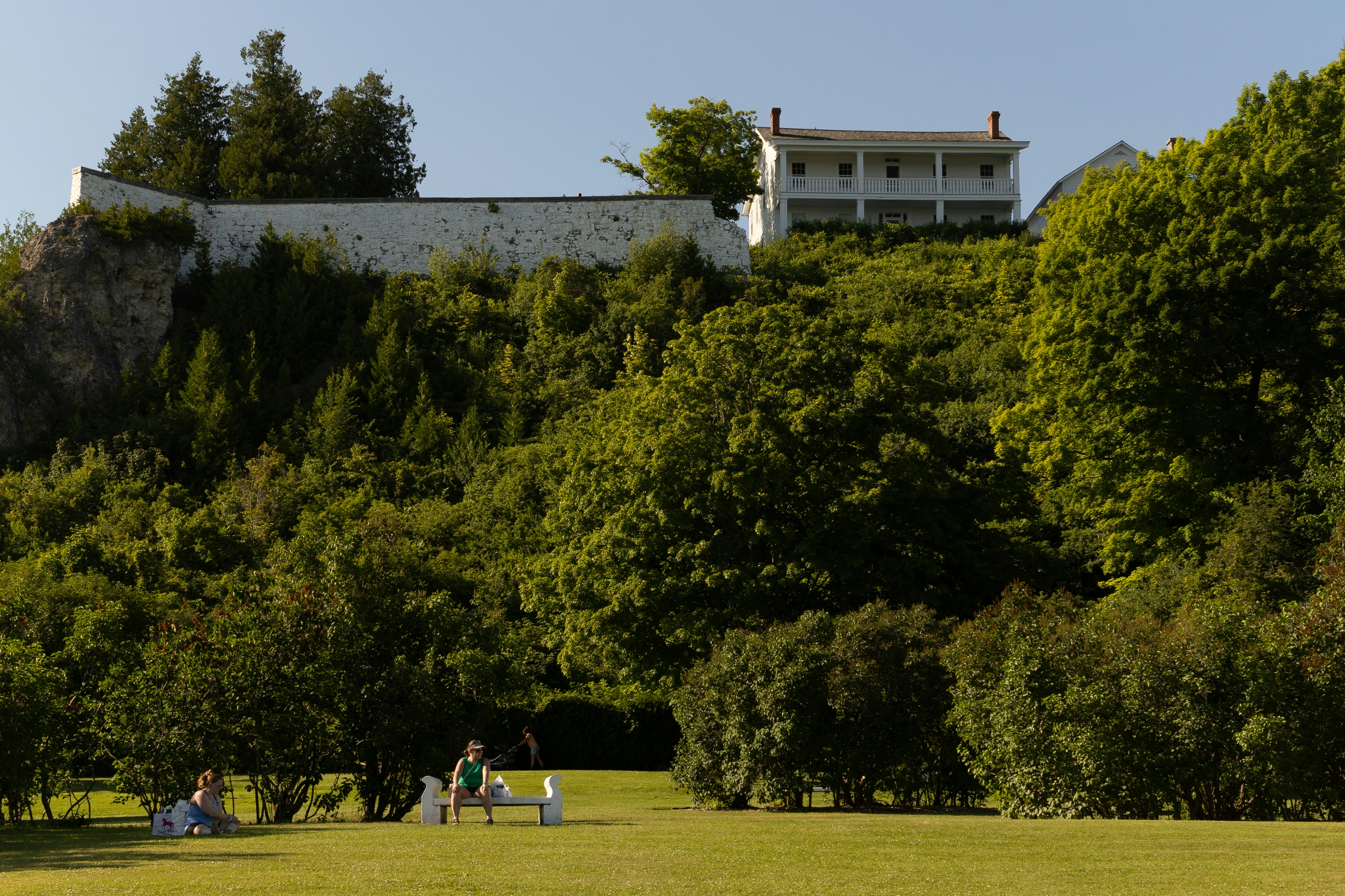 Hilltop Estate Overlooking a Sunlit Park