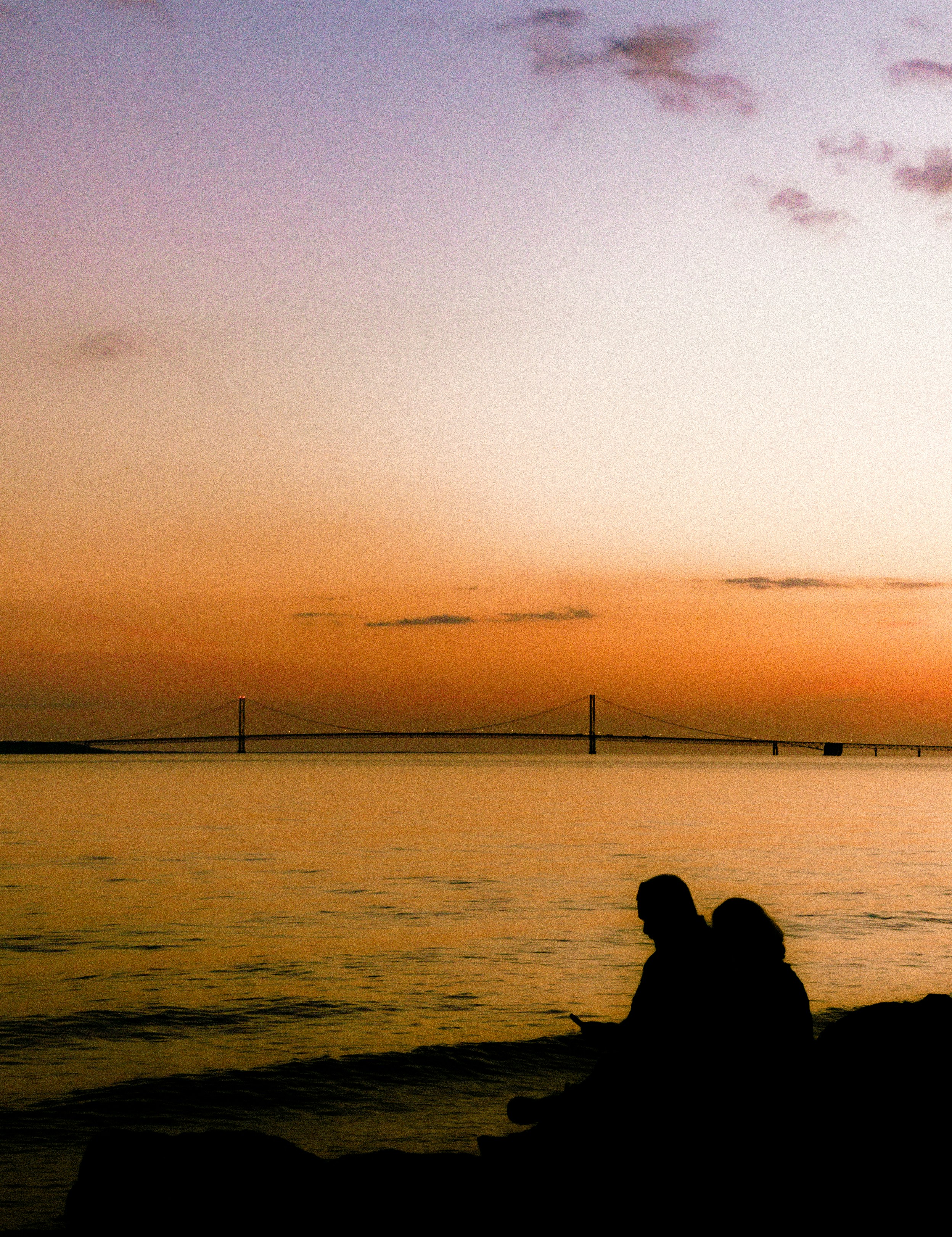 Silhouettes by the Golden Hour: Lovers by the Shore