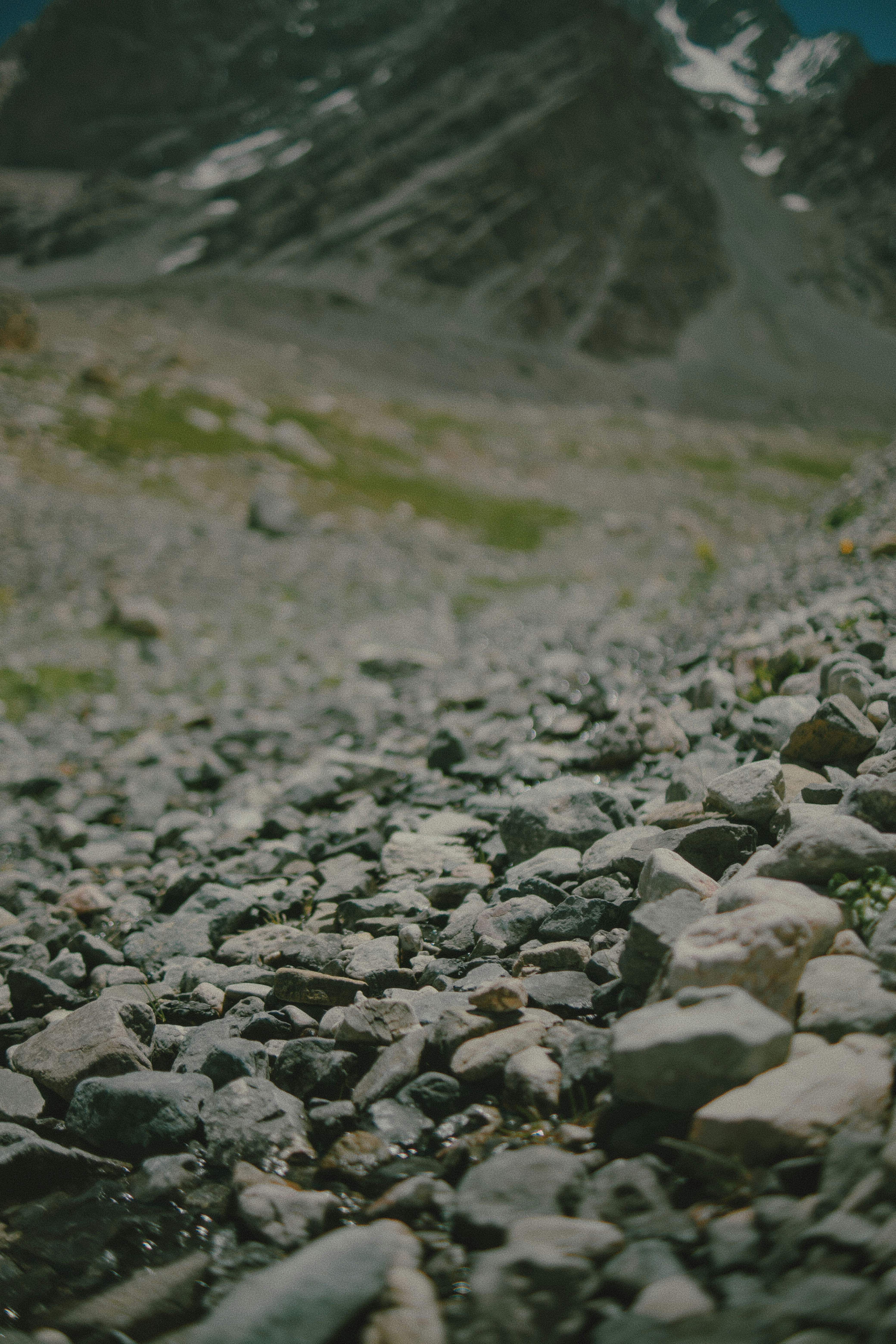 Hidden Pebble Cascade in Alpine Tableland