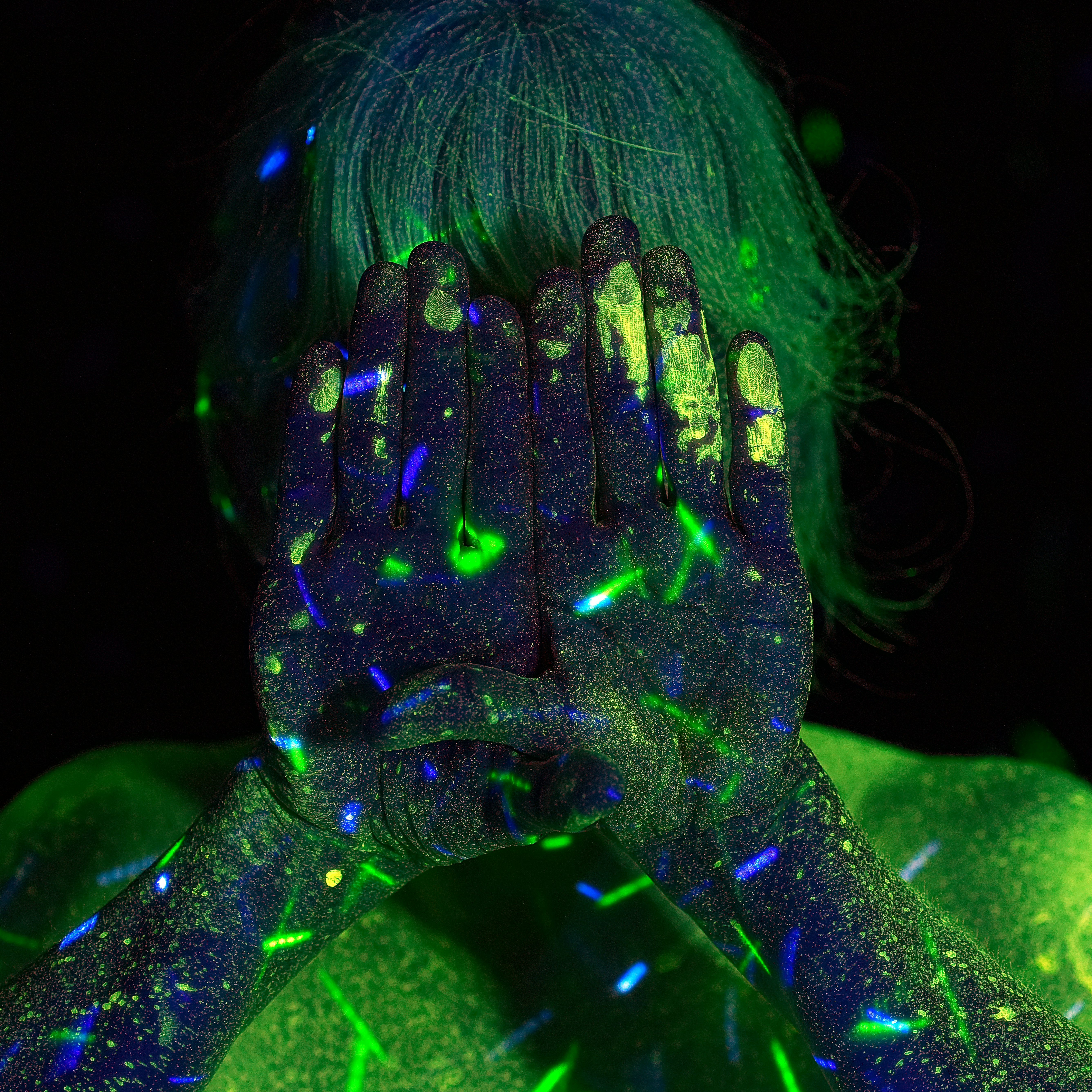 Neon-Gloved Silence: A Glowing Hideaway